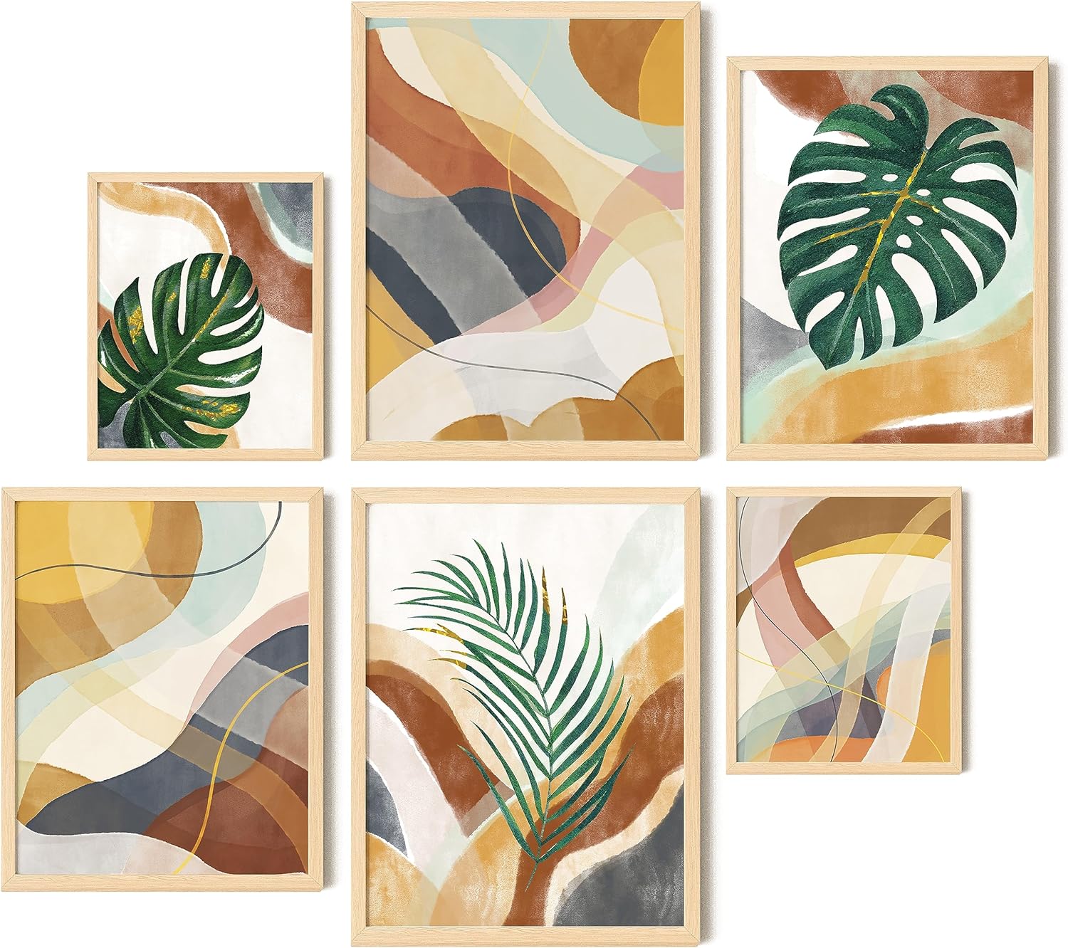 Amazon.com: EXCOOL CLUB Boho Abstract Wall Art for Bedroom- 12x16 Mid ...