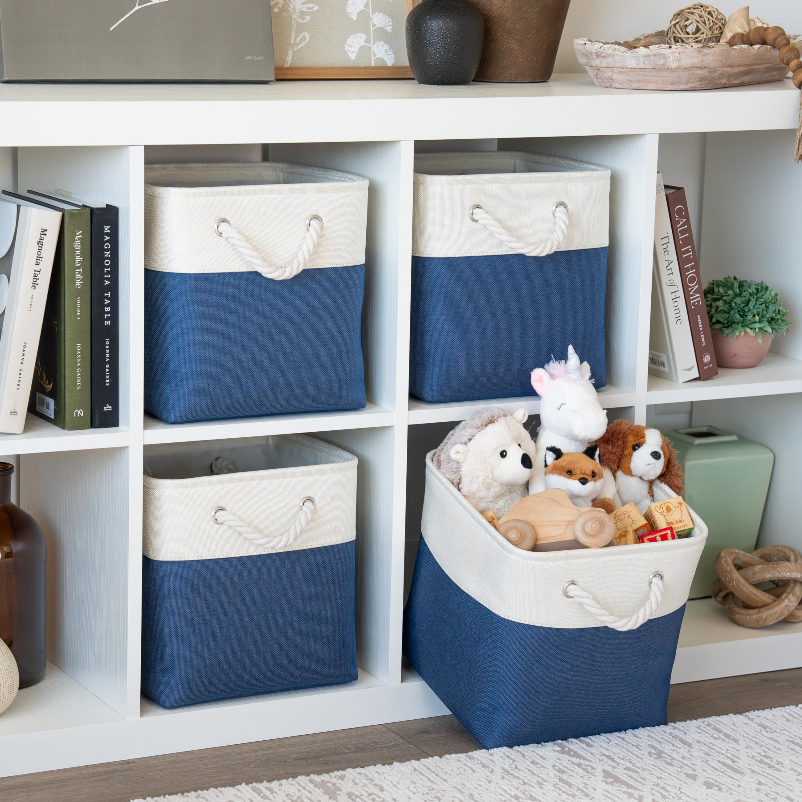 Fabric Bins SEVENDOME Black Fabric Storage Bins Cube ,11x11x11 Fabric ...