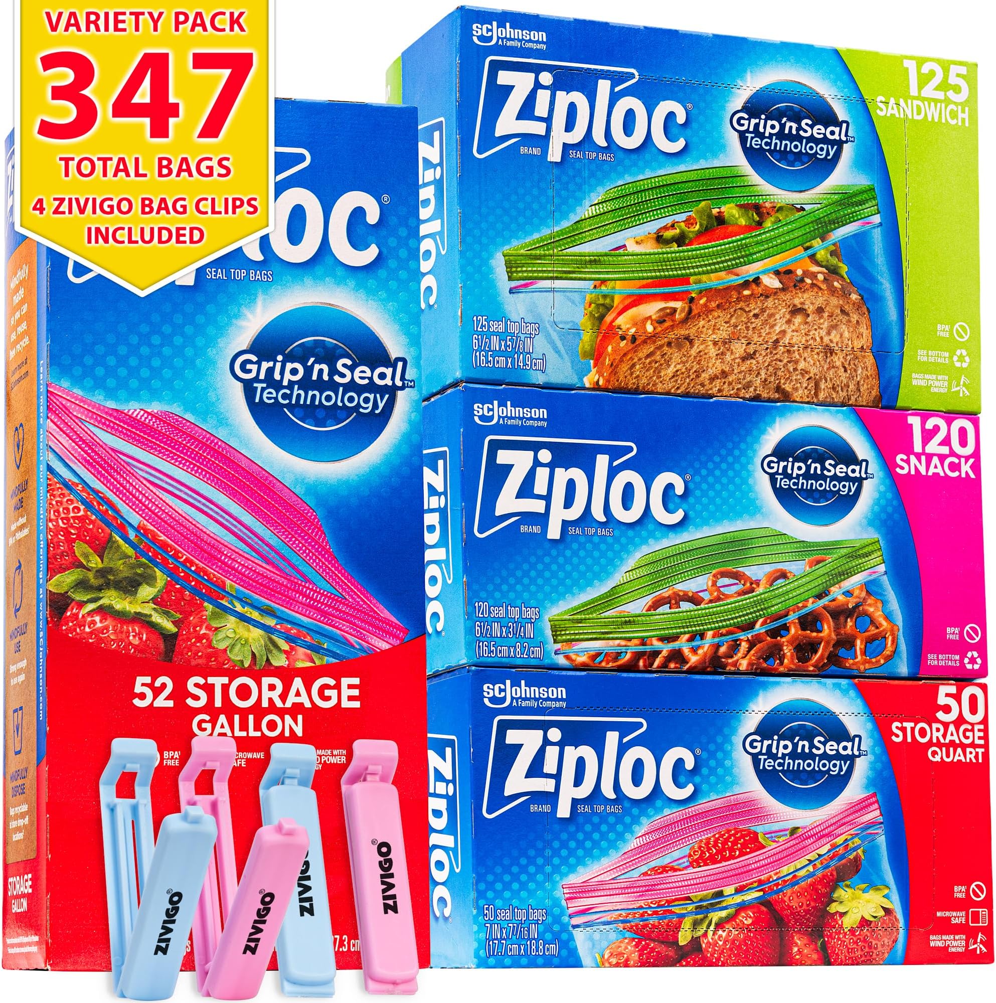 Amazon.com: Ziploc Snack Bags, Value Pack, 100-pack : Health & Household