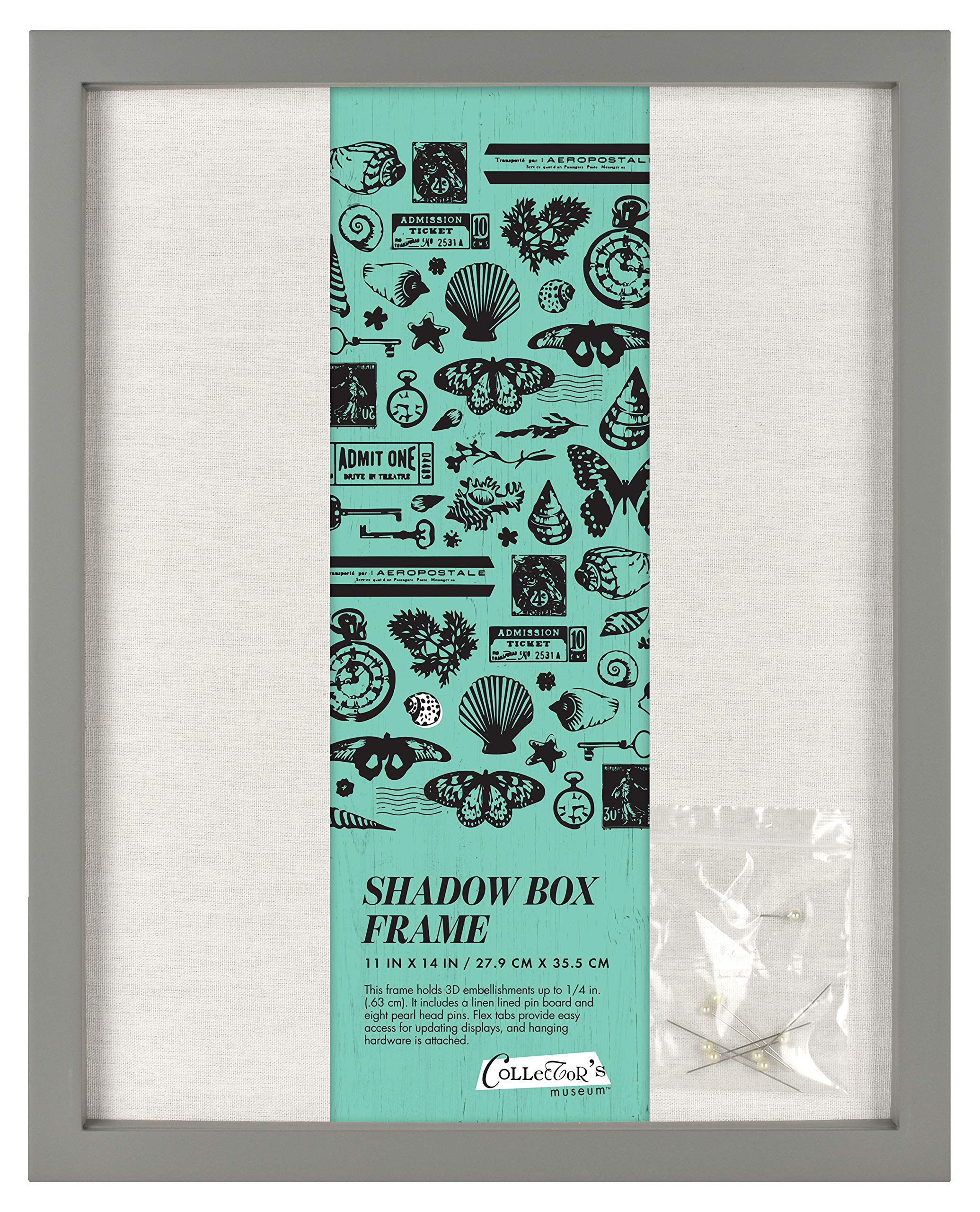Amazon.com - MCS Linen Lined Shadow Box Frame, 11x14, Gray