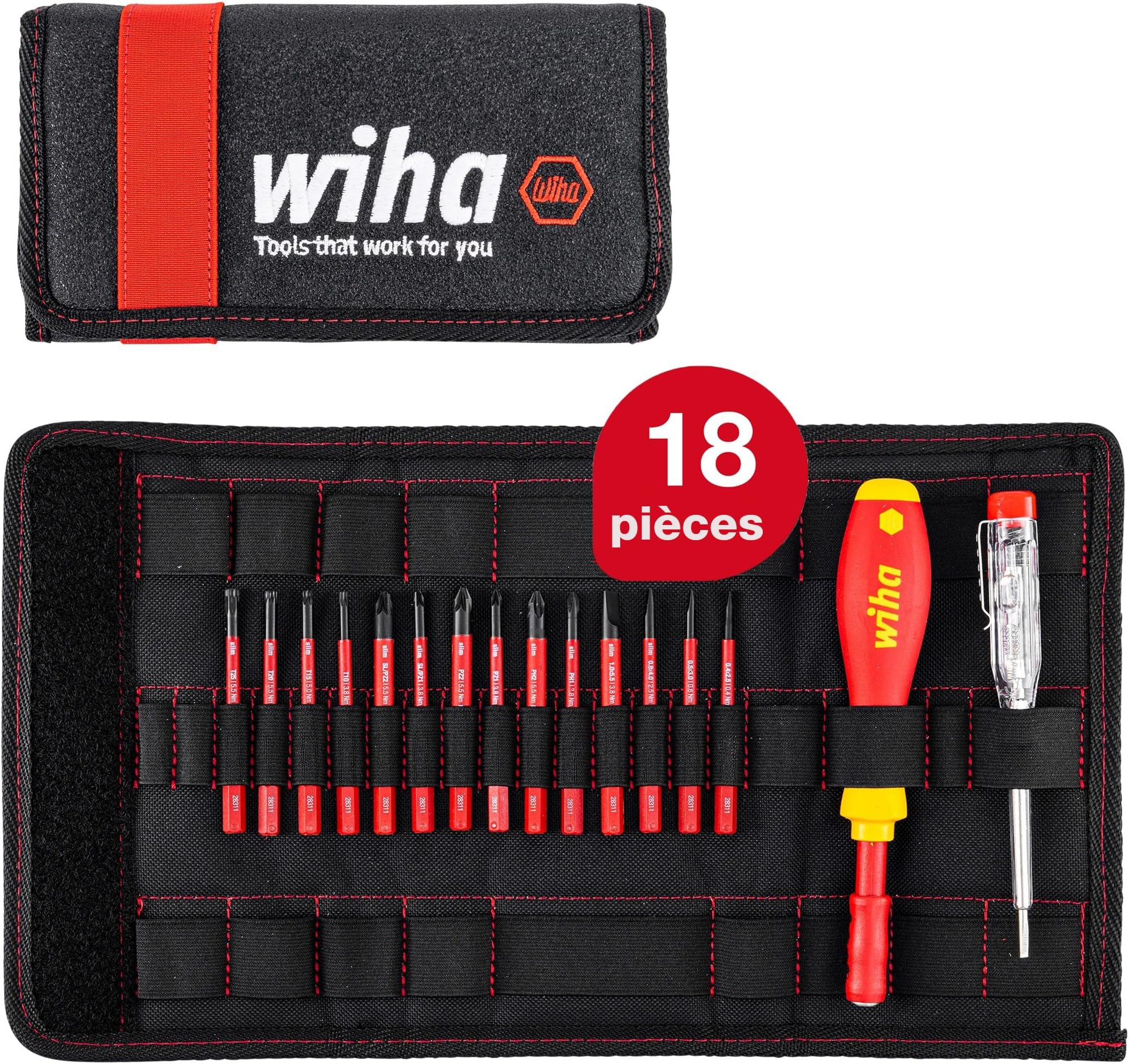 Wiha Pack de démarrage slimVario avec embouts slimBits courants dans ...