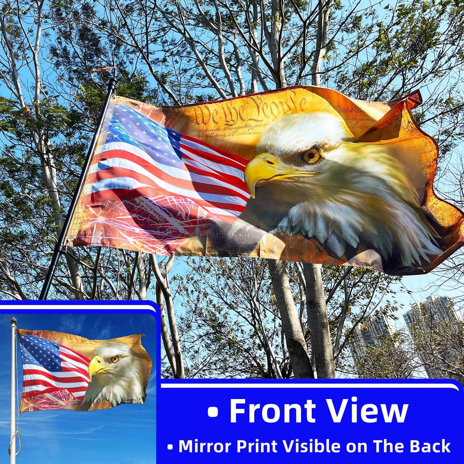 Us Flag With Bald Eagle Crying Eagle American Flag Decal For Patriotic