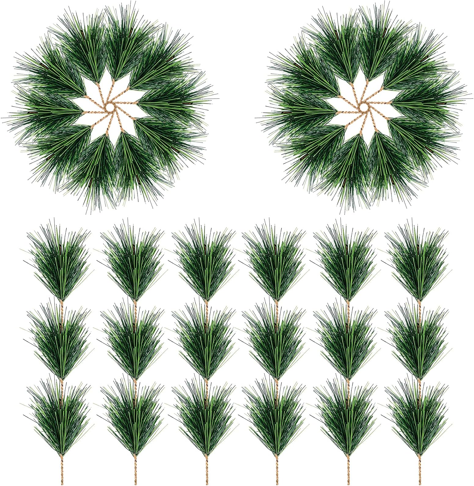 Amazon.com: Wowagoga 30 PCS Faux Mini Snowy Pine Picks with Red Berries ...