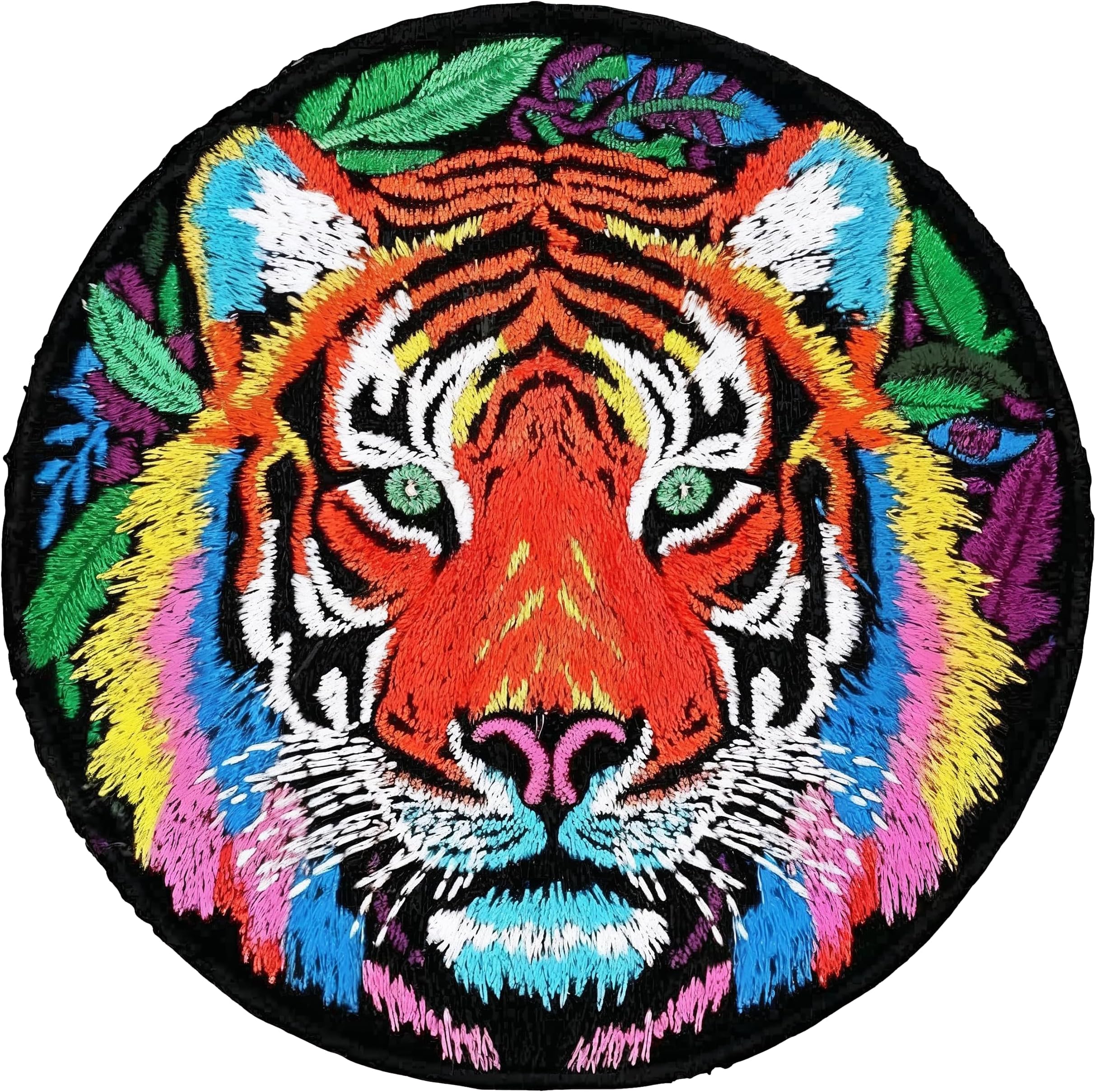 Amazon.com: 3.5" Tiger Iron On Patch - Embroidered Animal Aesthetic Tiger Iron On Sew On Patches ...