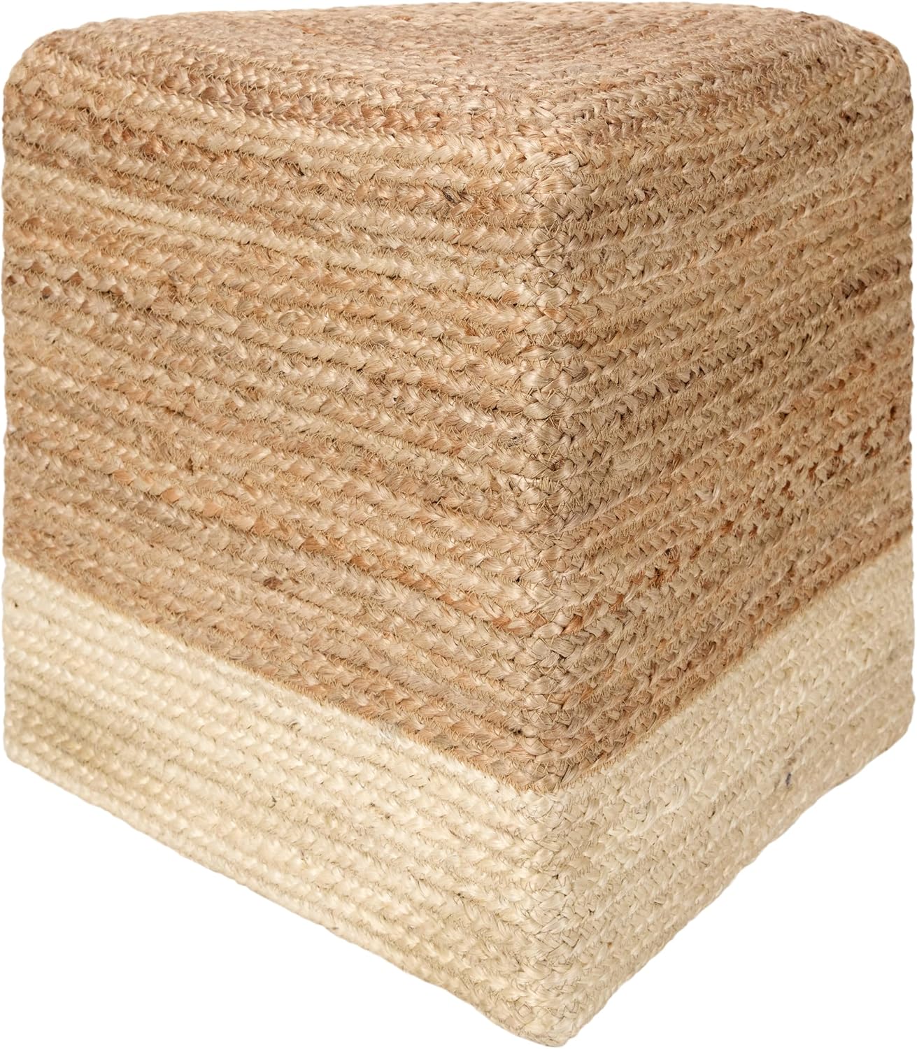 Amazon.com: Jaipur Living, Jute Pouf, Triangle Stuffed Ottoman, Brown ...