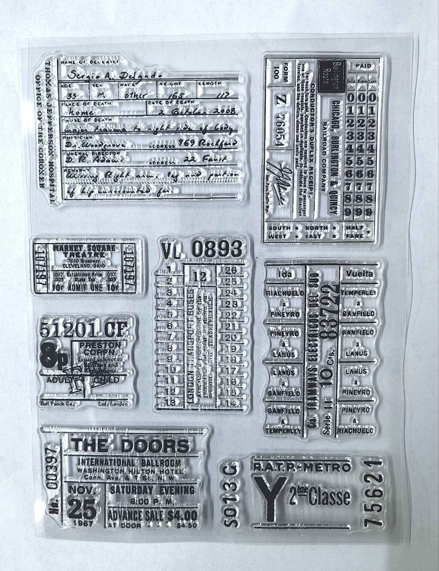 Amazon.com: NZJ Vintage Post Travelling Ticket Clear Stamp Background ...