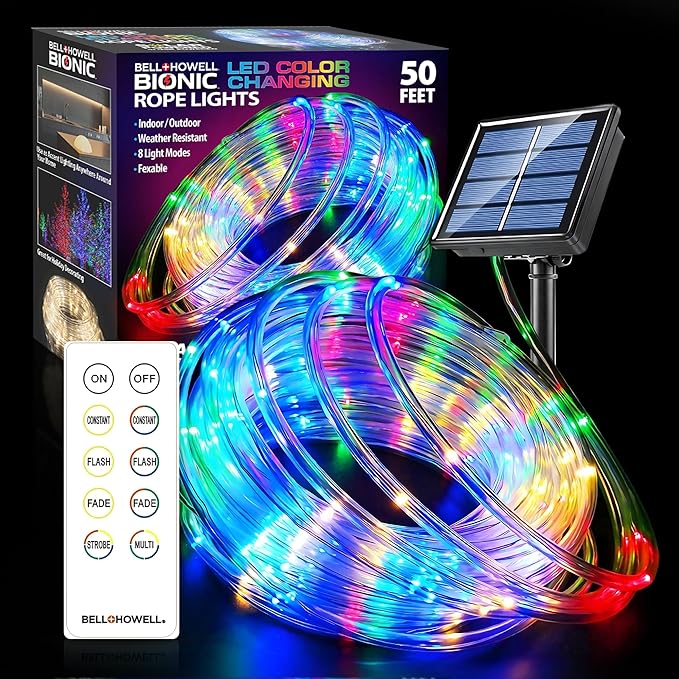 Solar String Lights Indoor/Outdoor 50Ft USB/Solar Lights Outdoor ...
