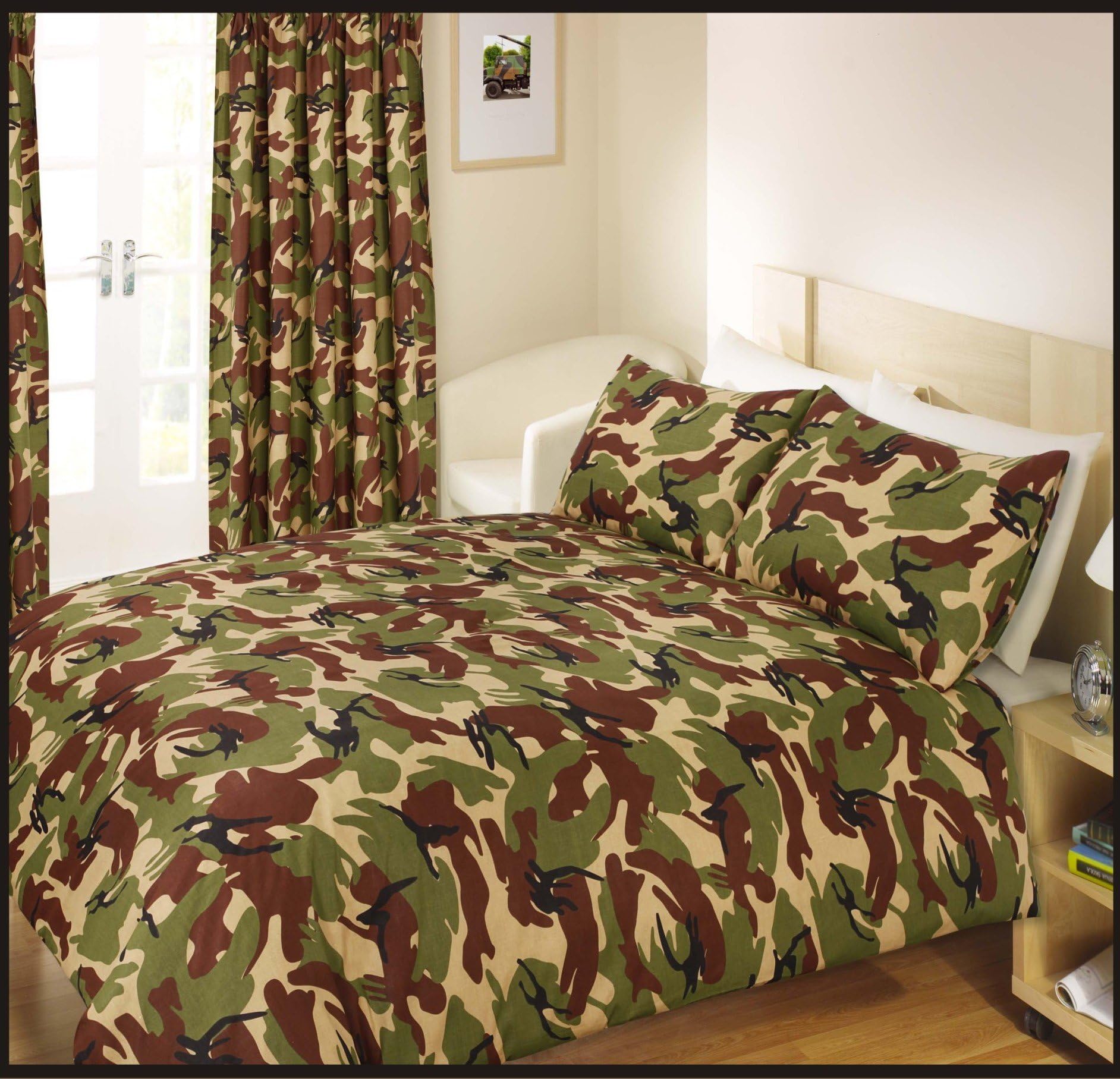 Ashley Mills Single Bed Duvet/Quilt Cover Bedding Set Army Camouflage ...