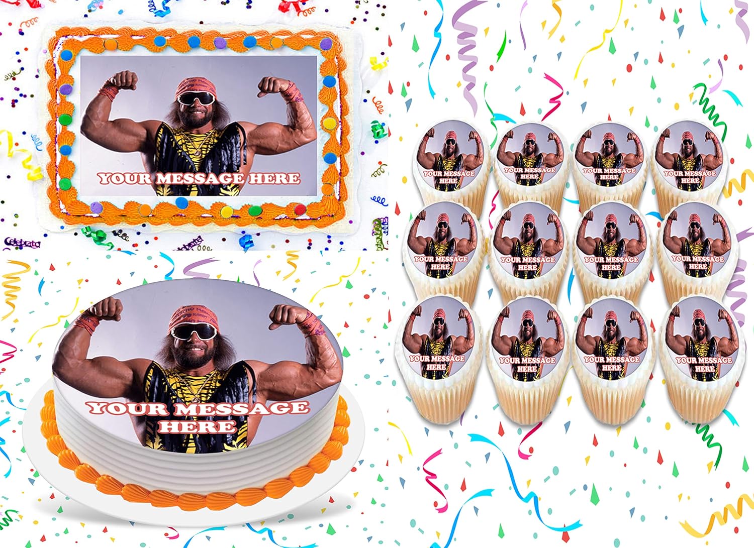 Amazon.com: Randy Savage Cake Topper Edible Image Personalized Cupcakes ...