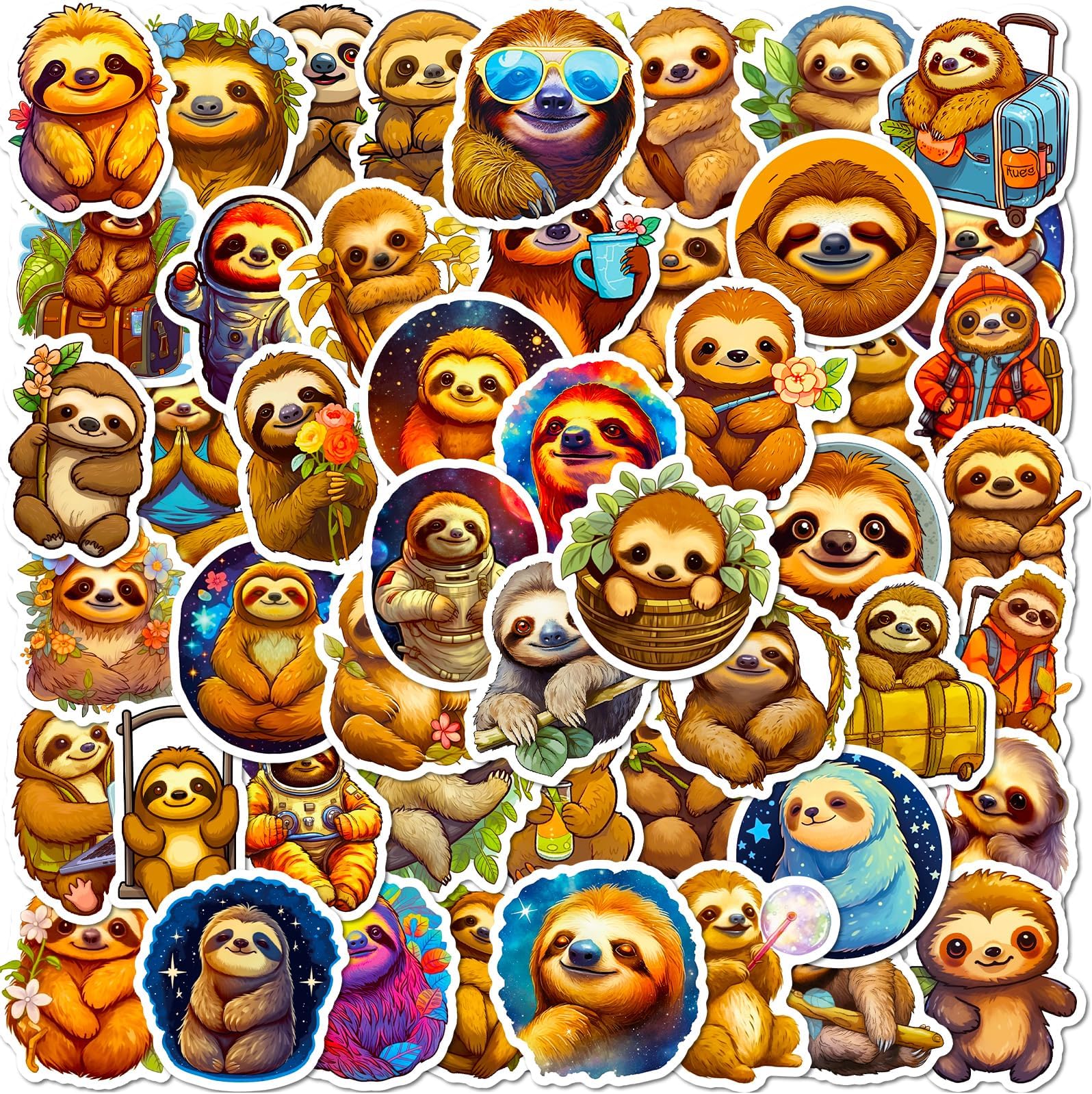Amazon.com : Sloth - Gift Bag Stickers, 3 Sheets | Sloth Birthday Party ...