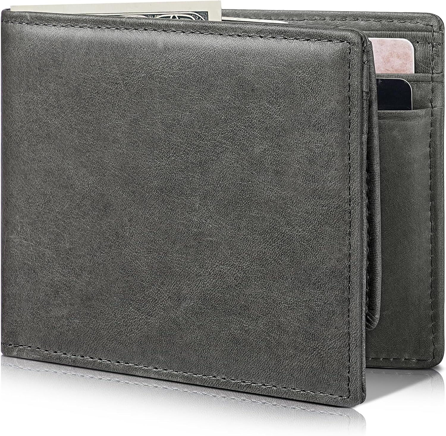 Amazon.com: Artpaxy Mens Wallet Bifold Genuine Leather RFID Blocking ...
