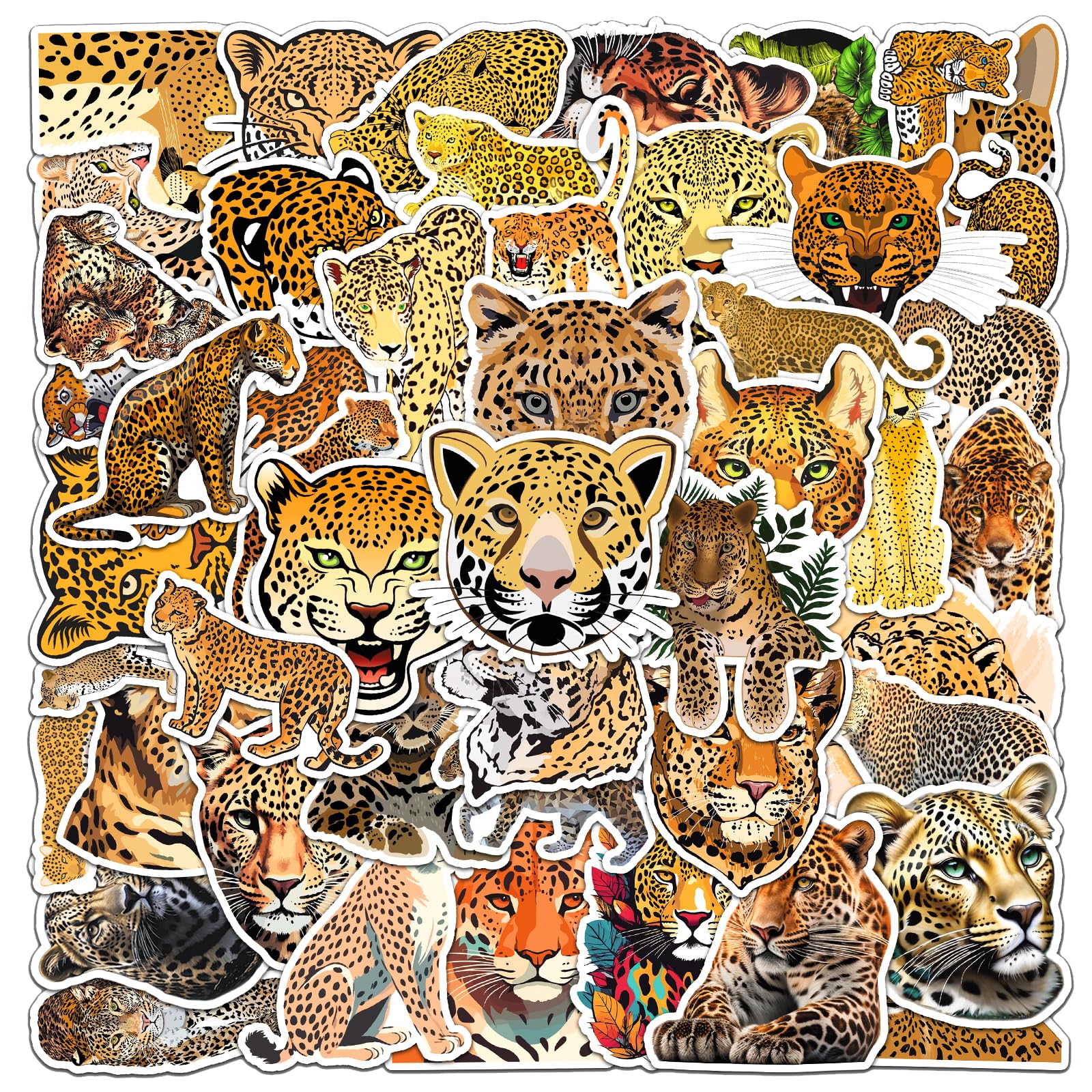 Amazon.com: 50 Pcs Cheetah Stickers Pack for Kids Teens Adults, Hunting ...