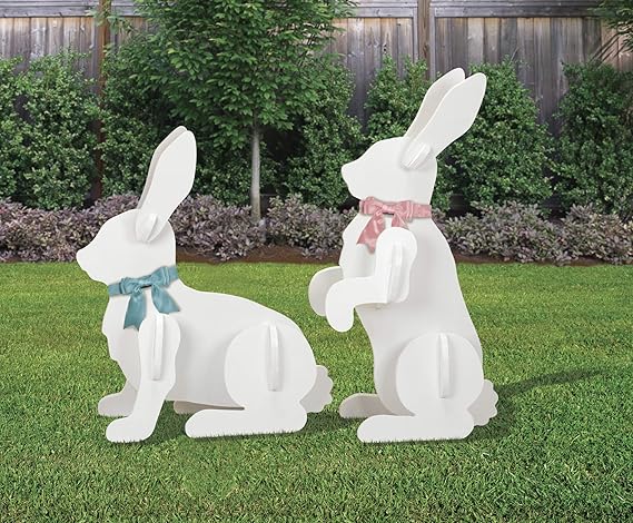 Amazon.com: Large Yard Rabbits Easter Display : Patio, Lawn & Garden