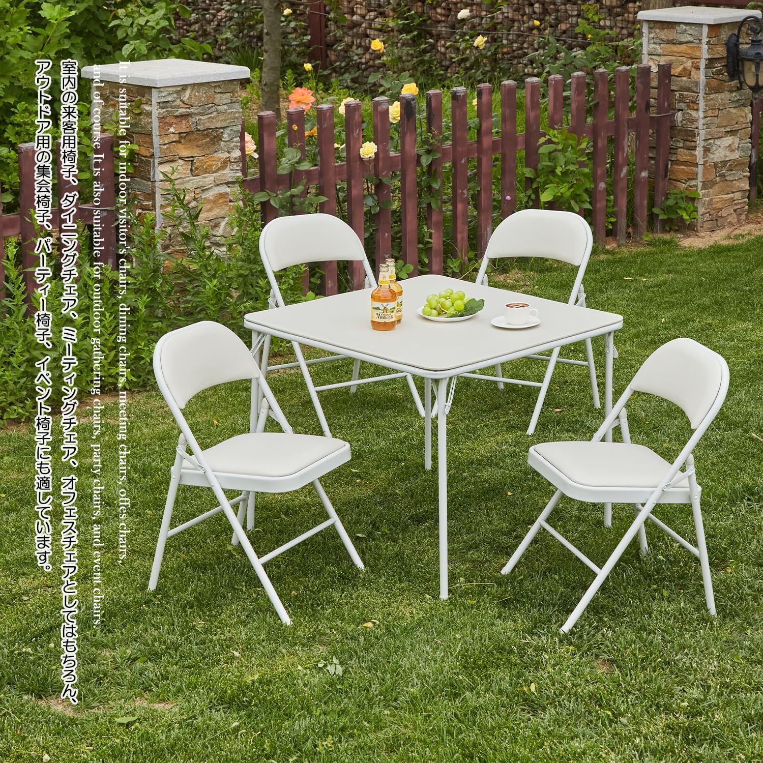 KAIHAOWIN Folding Chairs with Ultra Thick Padded Seat Foldable Chair Indoor Comfortable Metal ...