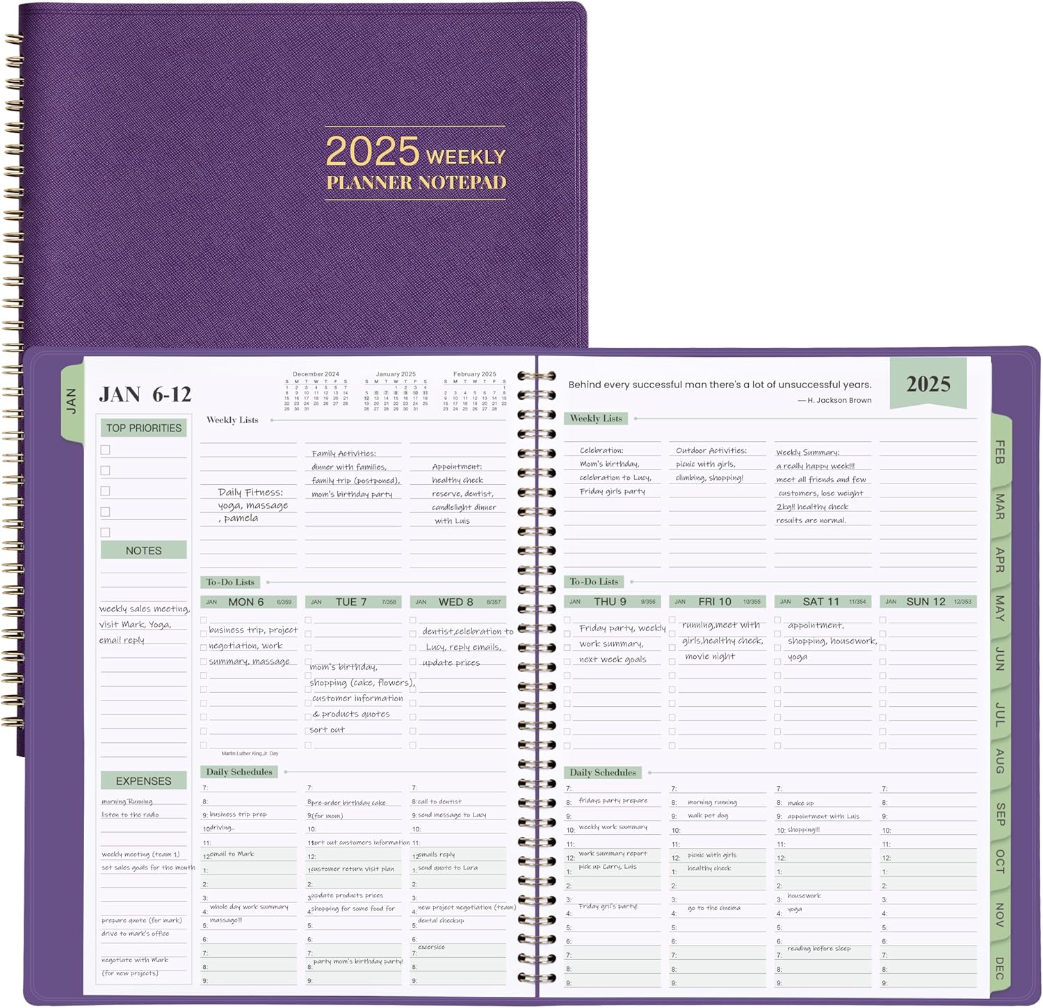 Amazon.com : 2025 Planner - 3 Layer Down Planner 2025, 11.38'' x 8.74'', Weekly & Monthly ...