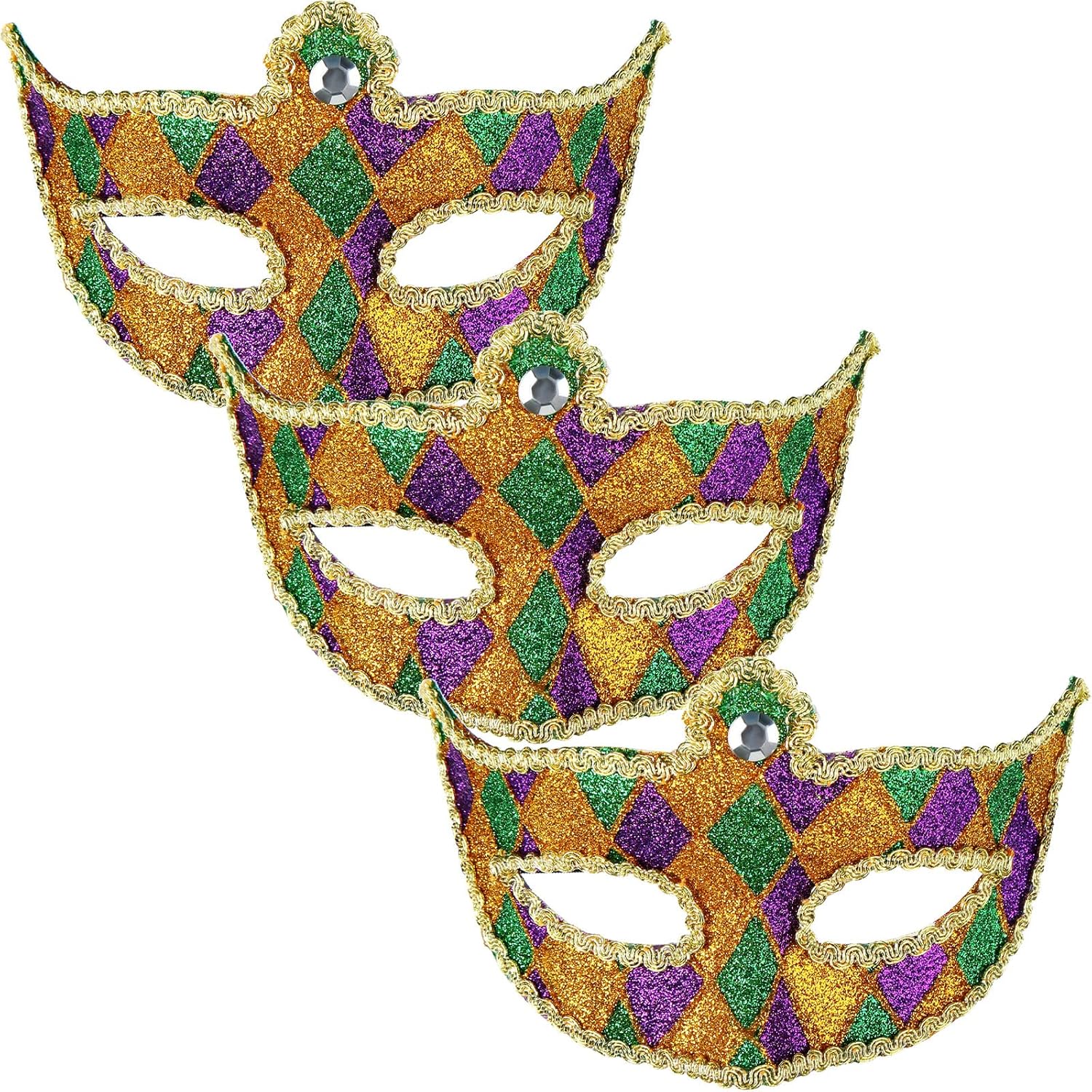 Amazon.com: Jutom 3 Pcs Novelty Fantasy Mardi Gras Masks Carnival ...