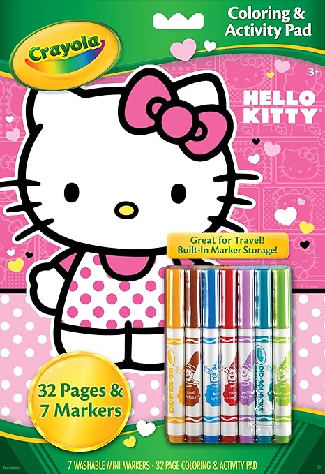 Amazon.com: Crayola Hello Kitty Coloring and Activity Pad with Markers ...