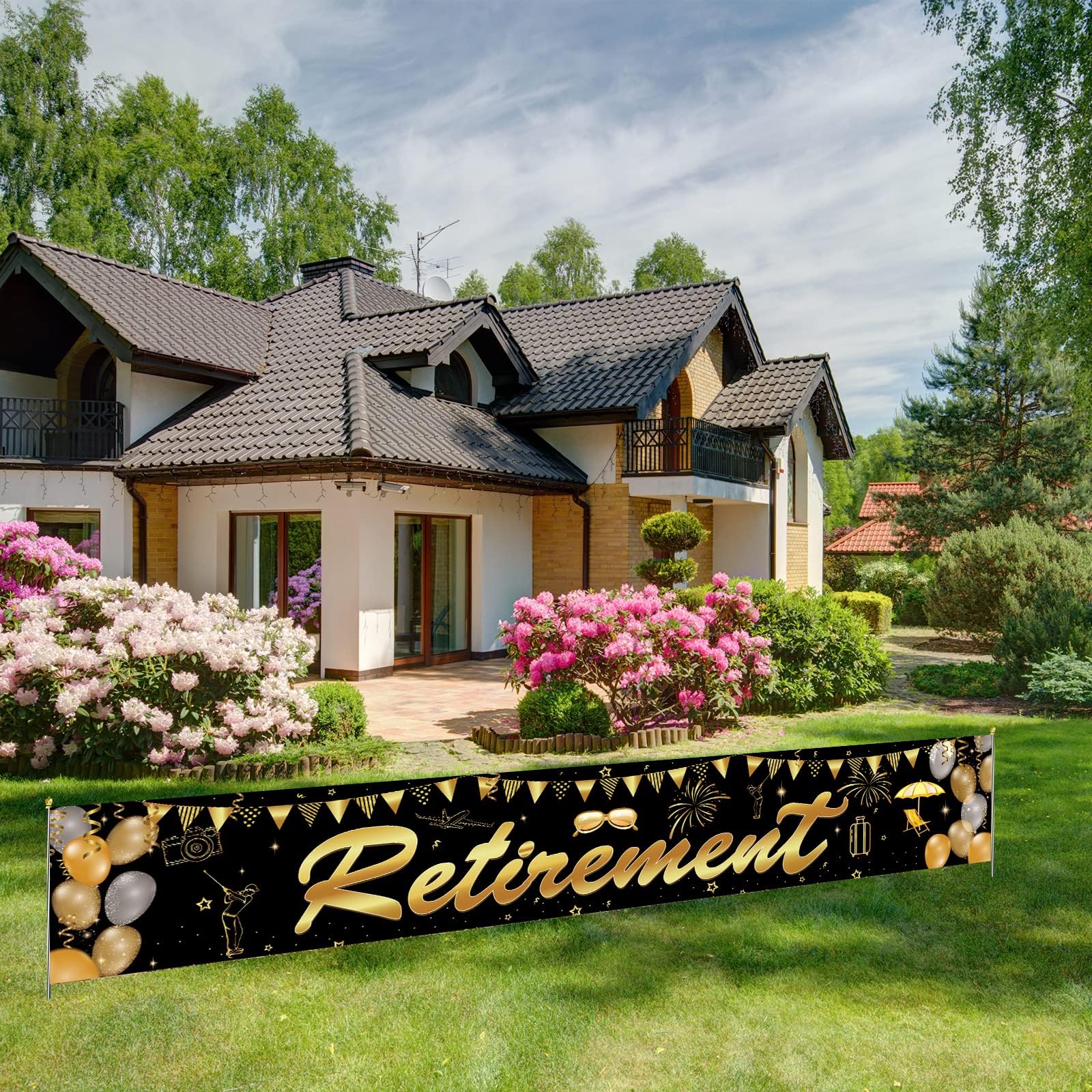 Amazon.com: Happy Retirement Banner Large Retirement Decorations Sign ...