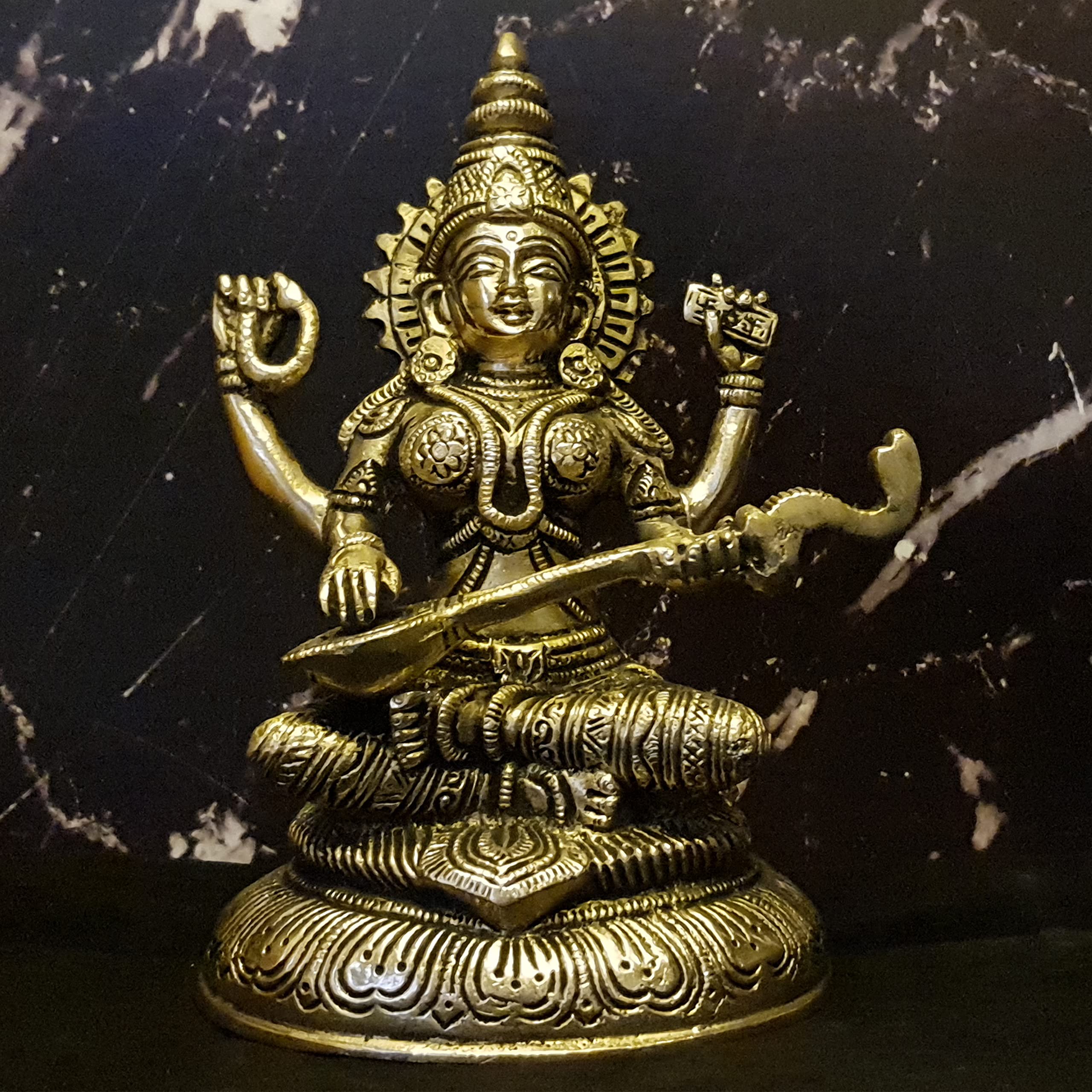 Buy Divya Mantra Sri Saraswati Idol Home Puja Room Diwali Decor Pooja ...