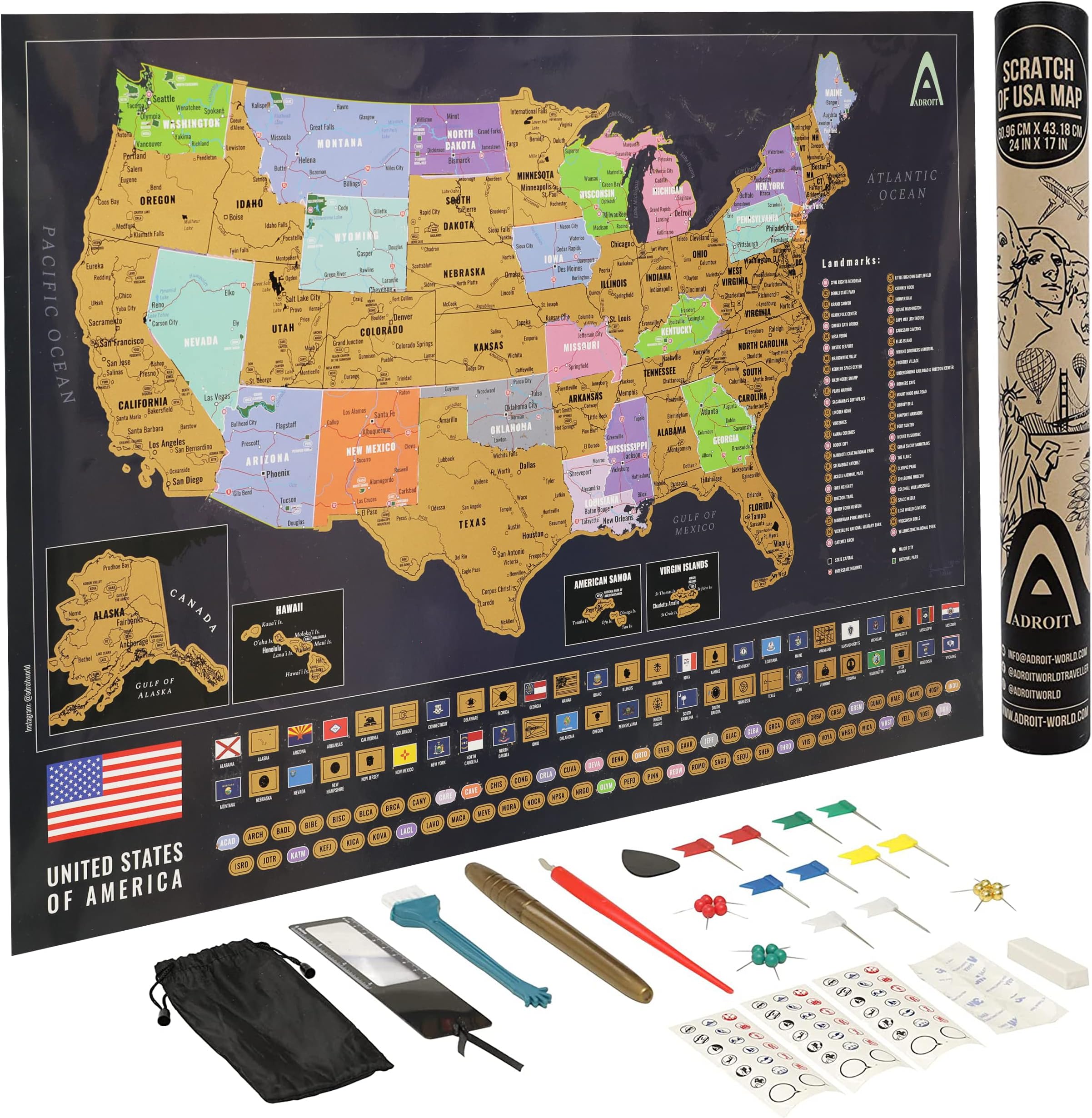 Superior Mapping Company United States Poster Size Wall Map 40 x 28 ...