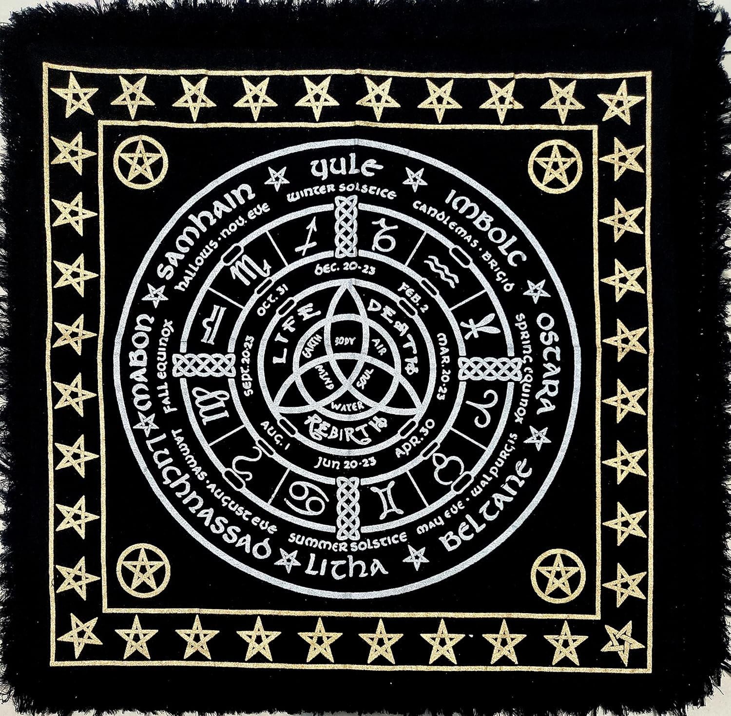 Amazon.com: INDIAN CRAFT CASTLE Altar Cloth Pagan Wheel Witchcraft ...