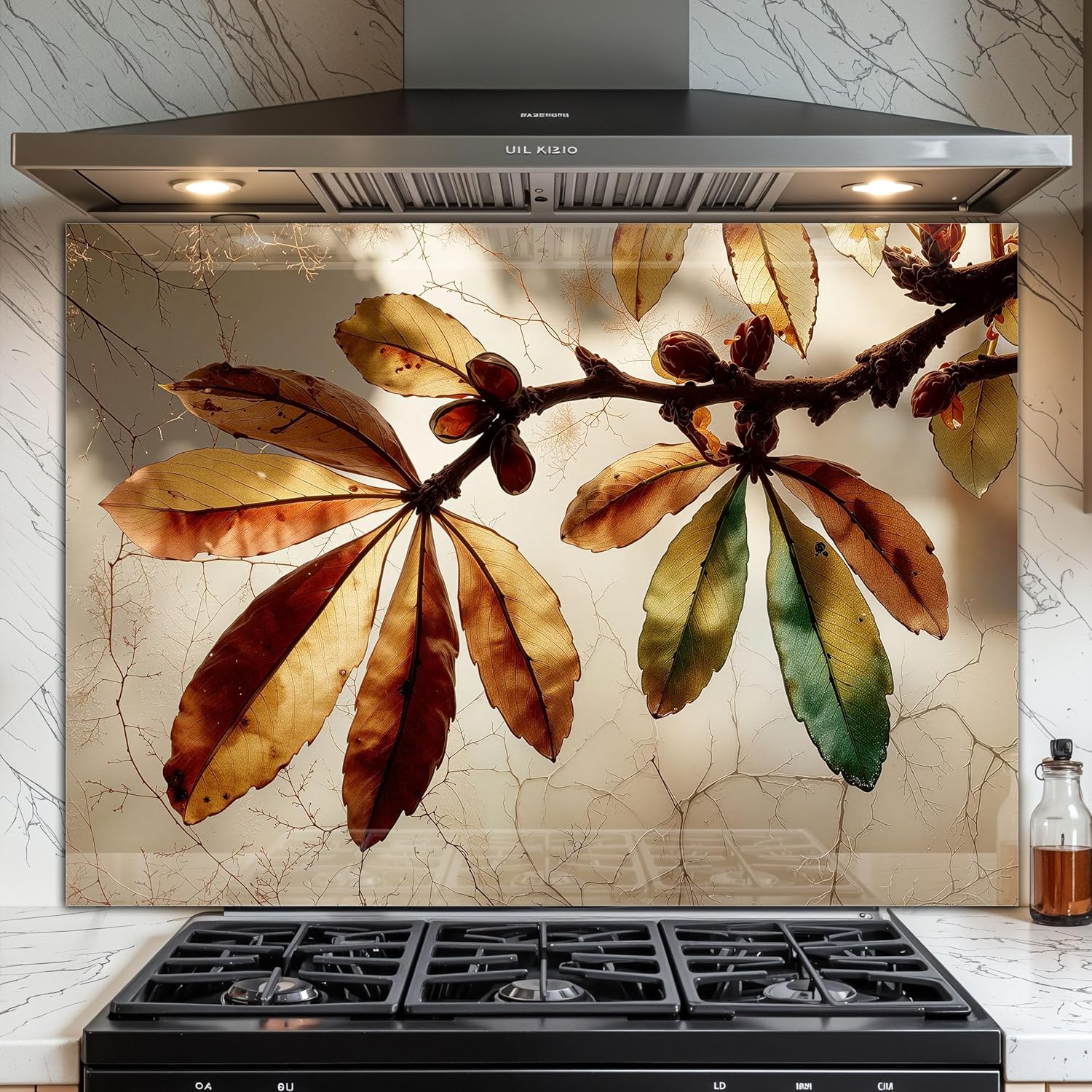 Amazon.com: Tempered Glass Backsplash for Kitchen - Easy to Clean ...