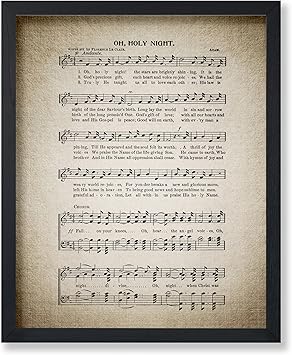 Amazon.com: Poster Master Oh Holy Night Poster - Christmas Song Sheet ...