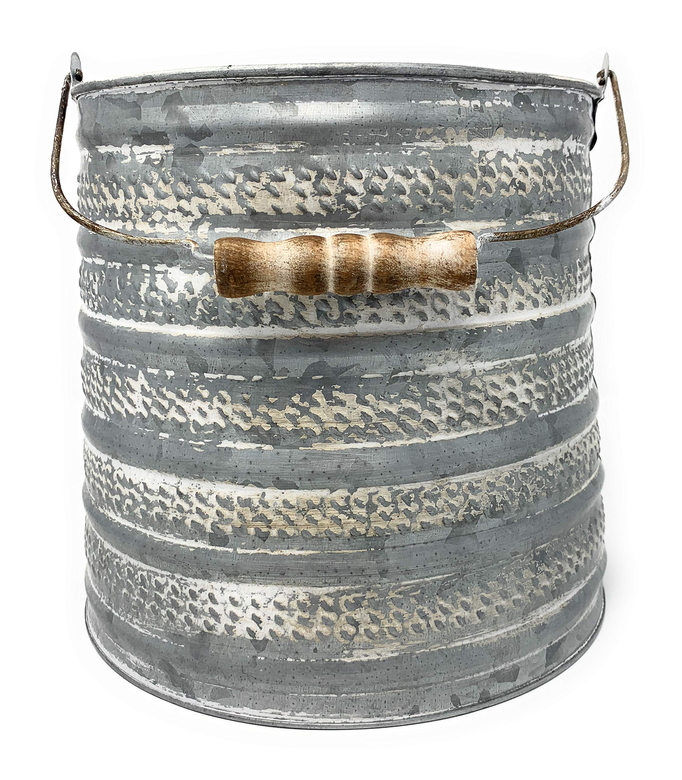 Amazon.com: Embossed Metal Bucket Large Utensil Holder Organizer : Home ...