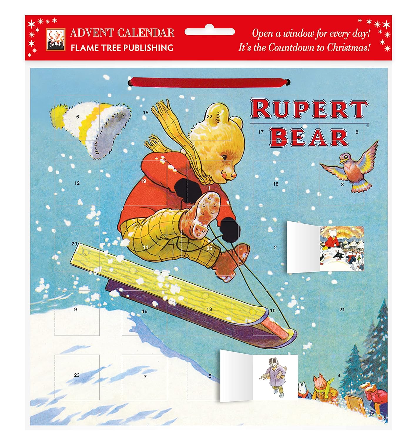 Classic Rupert Sled Ride advent calendar (with stickers): Amazon.co.uk ...