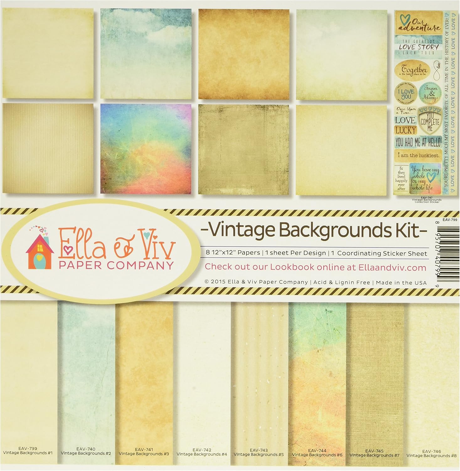 Amazon.com: Reminisce EAV-799 Vintage Backgrounds Scrapbook Collection Kit