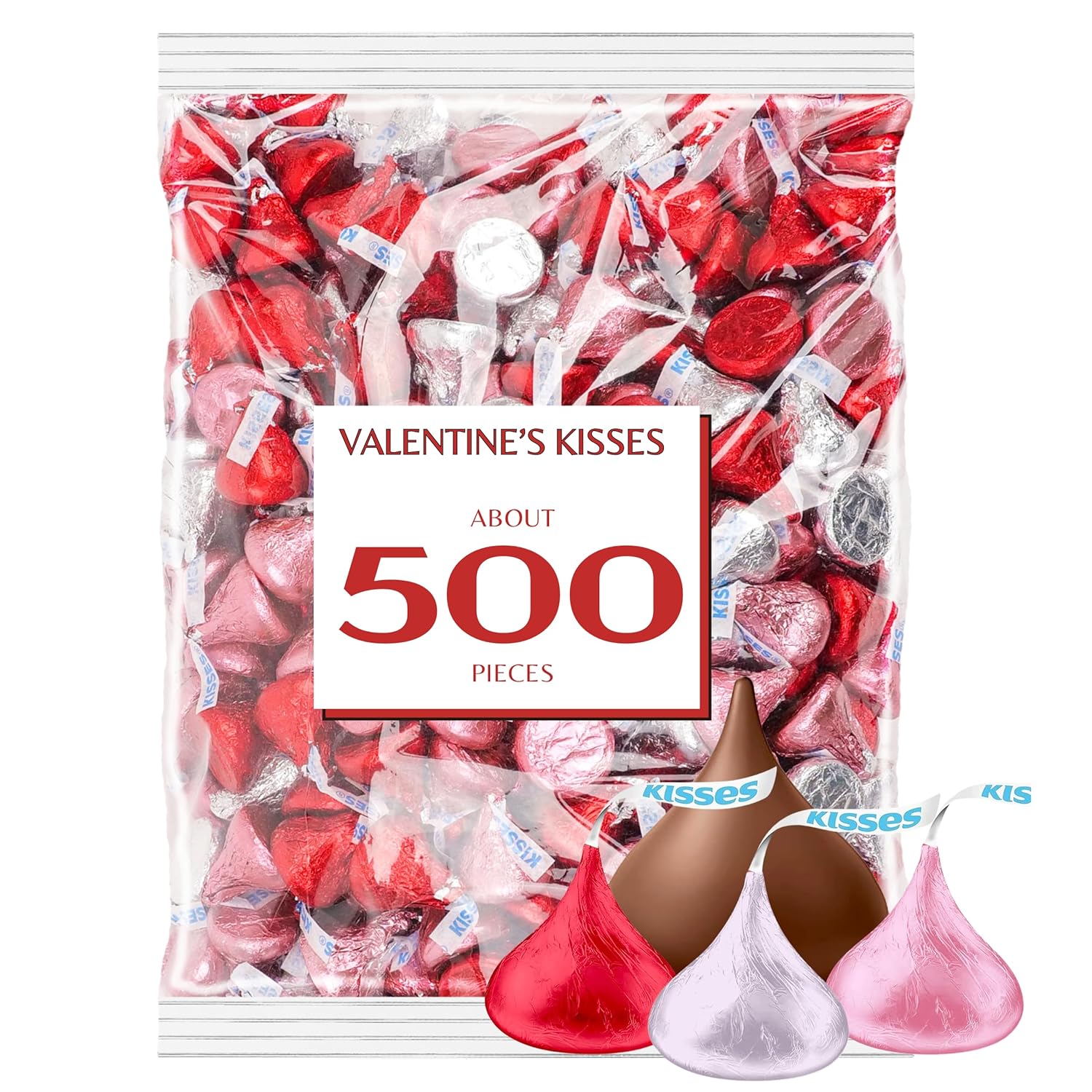 Amazon.com : Valentine's Day Hershey's Kisses - Milk Chocolate Candy, 5 ...