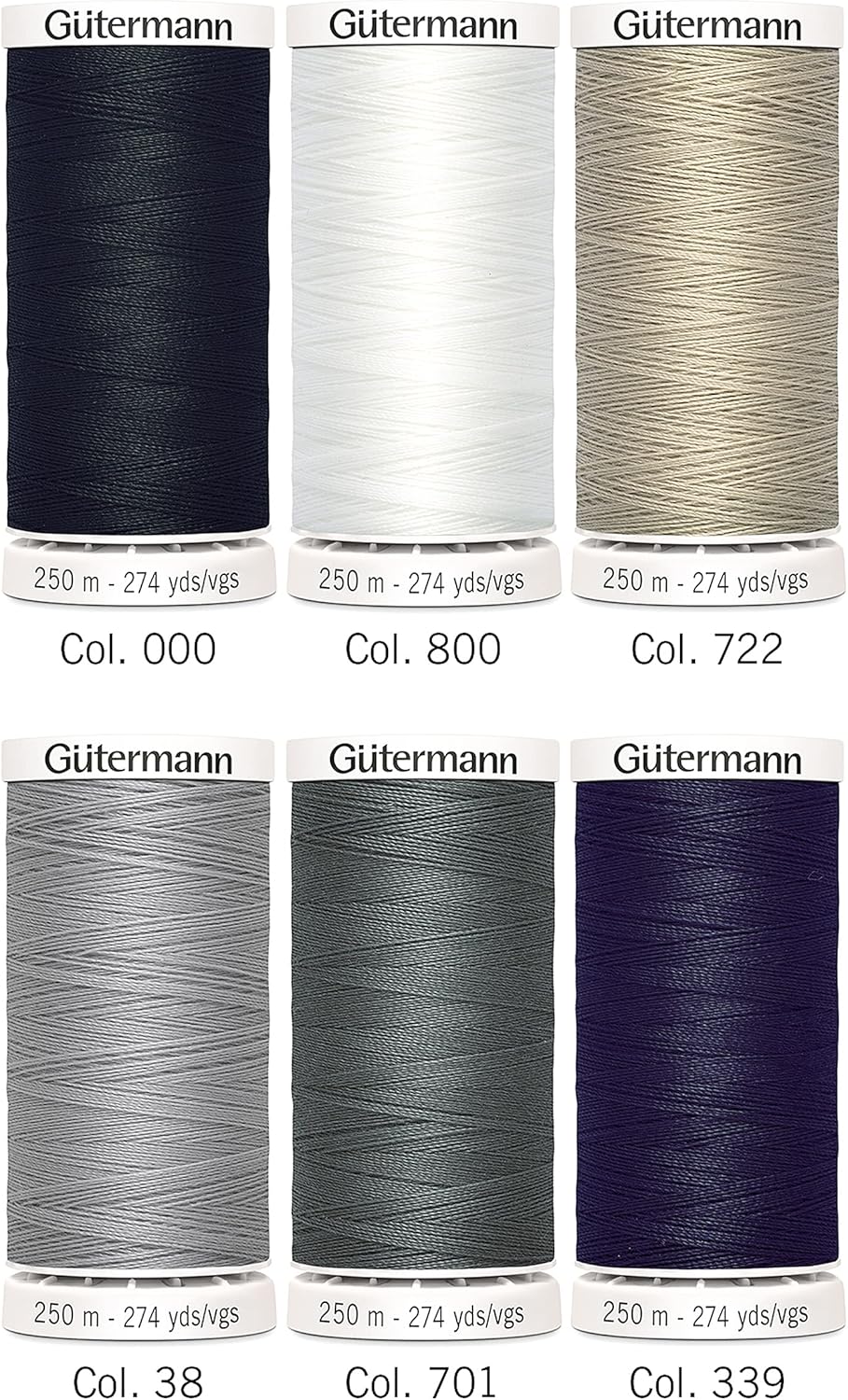 Gütermann creativ Sewing Thread Set with 6 spools Sew-All Thread 250 m ...