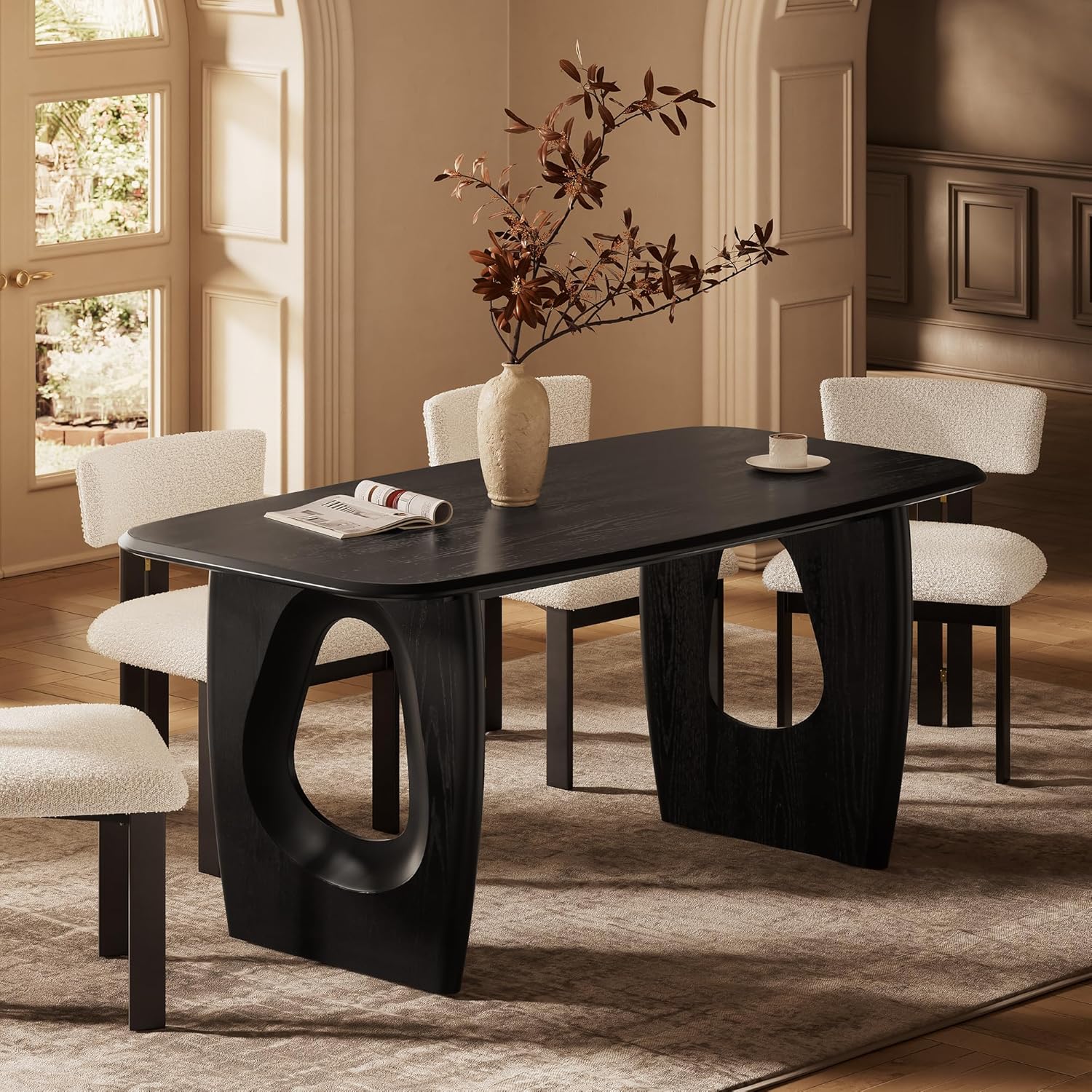 Amazon.com - Morden Fort Modern Dining Table for 4-6 People,68 ...