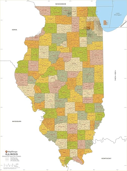 Amazon Illinois ZIP Code Map With Counties Large 48 X 64 75 Laminated Office Products amazon-illinois-zip-code-map-with-counties-large-48-x-64-75-laminated-office-products