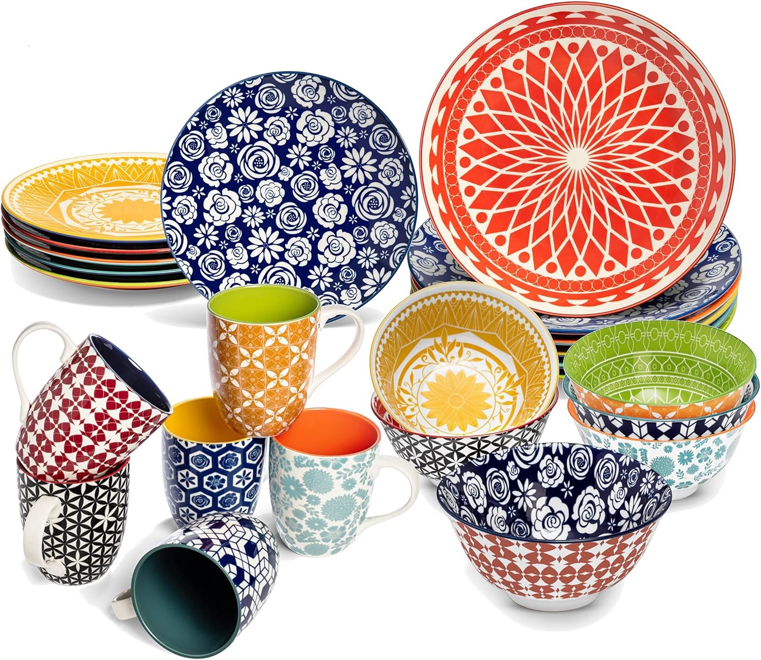 Amazon.com | Annovero Mugs, Cereal Bowls, Salad & Dinner Plates ...