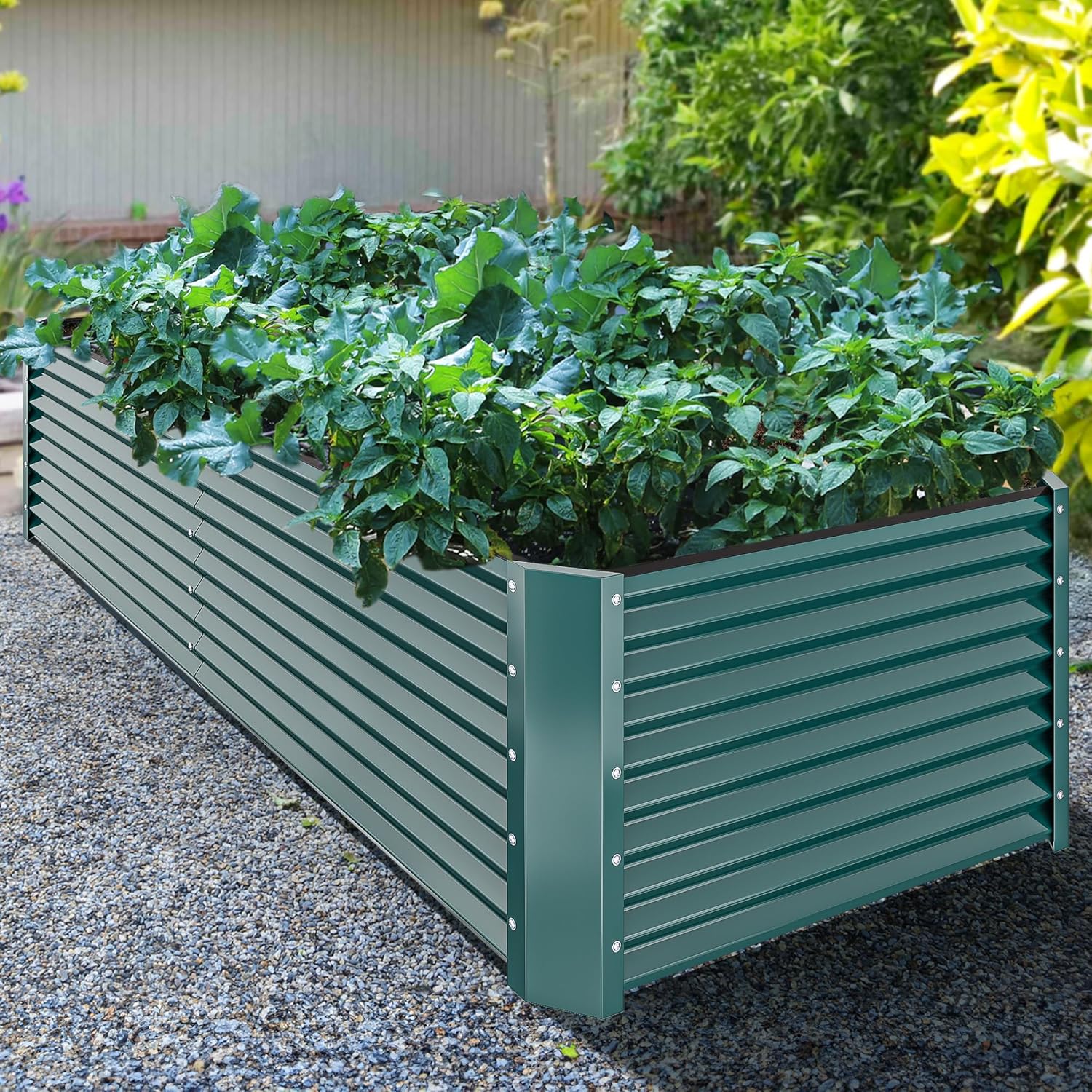 Amazon.com: YITAHOME 8x4x2ft Raised Garden Bed Kit, Galvanized Raised ...