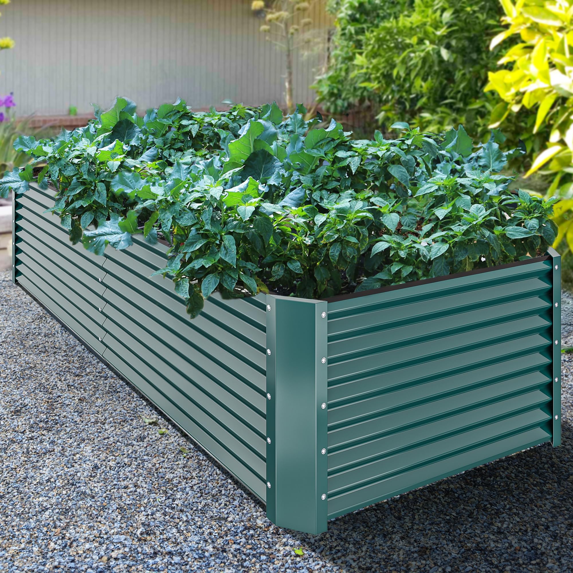 YITAHOME 8x4x2ft Raised Garden Bed Kit, Galvanized Raised Bed with ...
