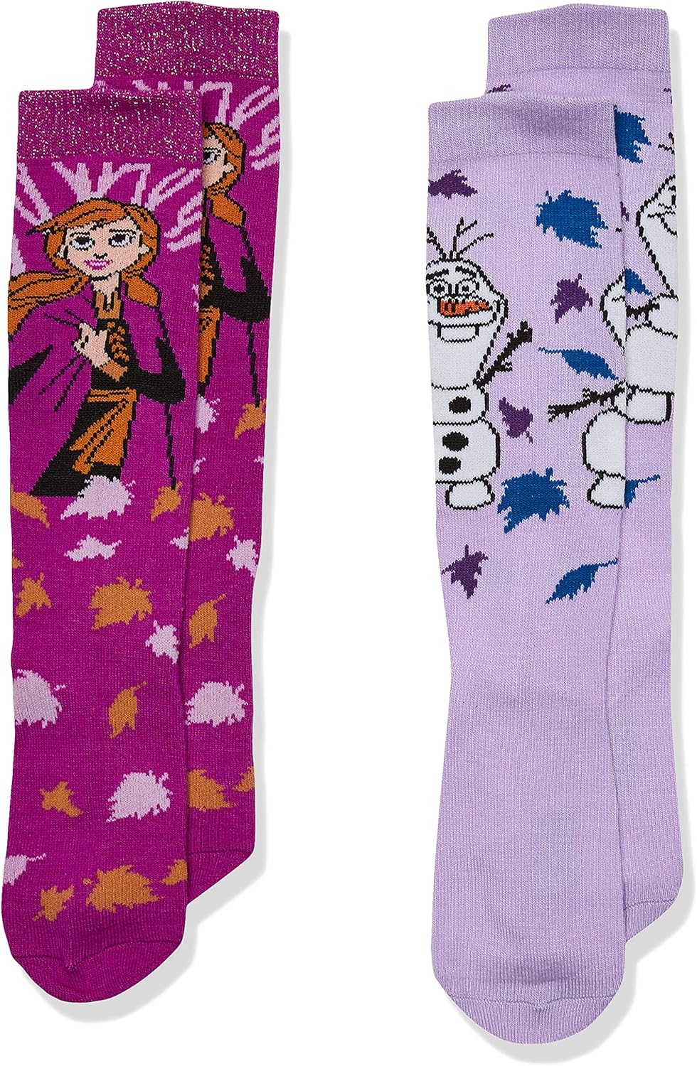 Disney Girls Frozen 2 Pack Knee High Casual Sock : Amazon.co.uk: Fashion