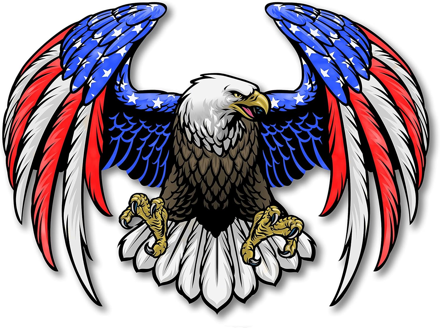 Amazon.com - Bald Eagle American Flag Sticker USA Decal for Car RV ...