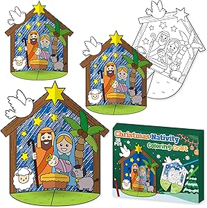 Amazon.com: CY2SIDE Christmas Nativity Coloring Craft - 36PCS Color ...