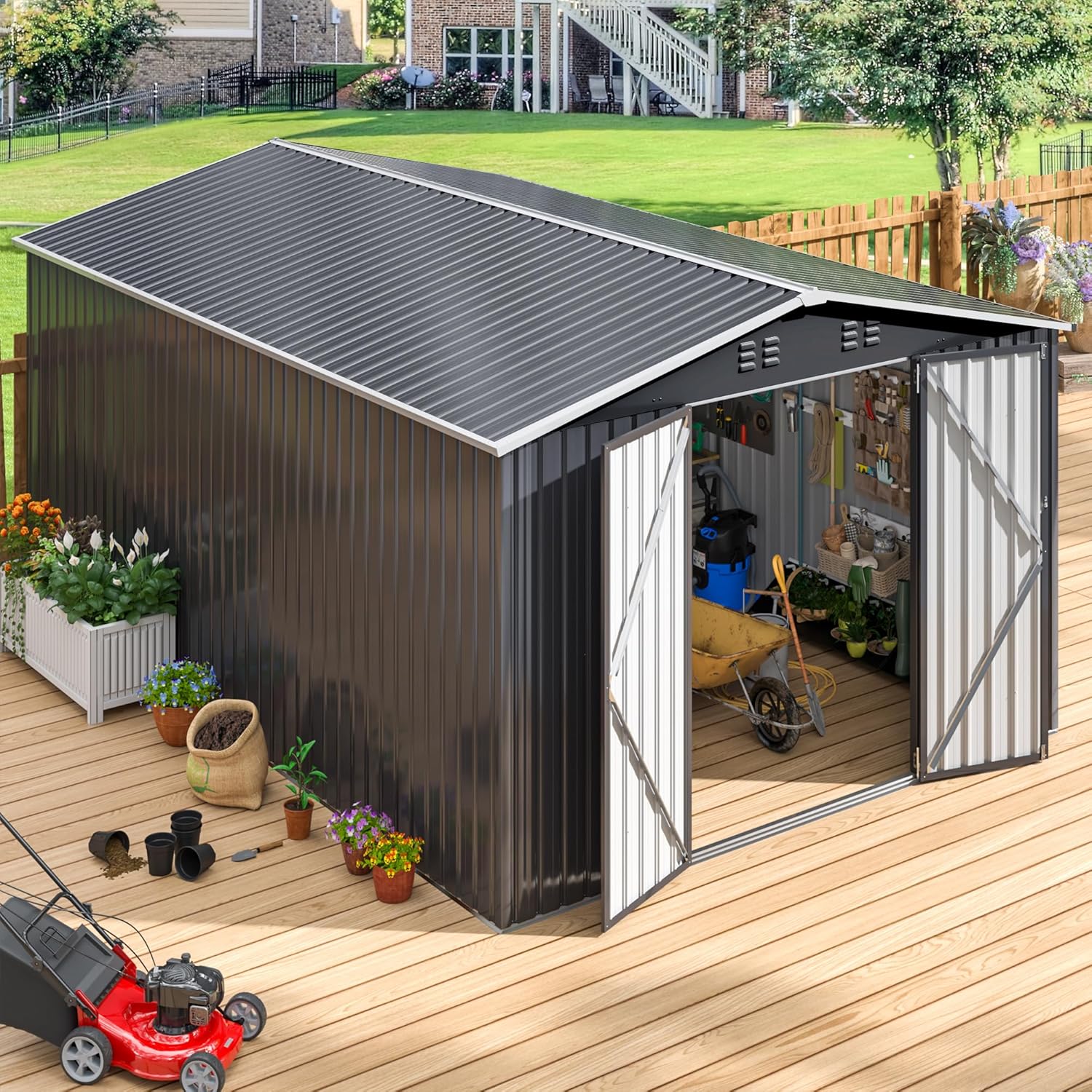 10x14 FT Outdoor Storage Shed, Large Garden Shed Philippines | Ubuy