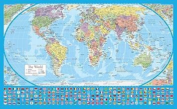 Amazon.com : Equal Earth World Map Poster - map design shows continents ...