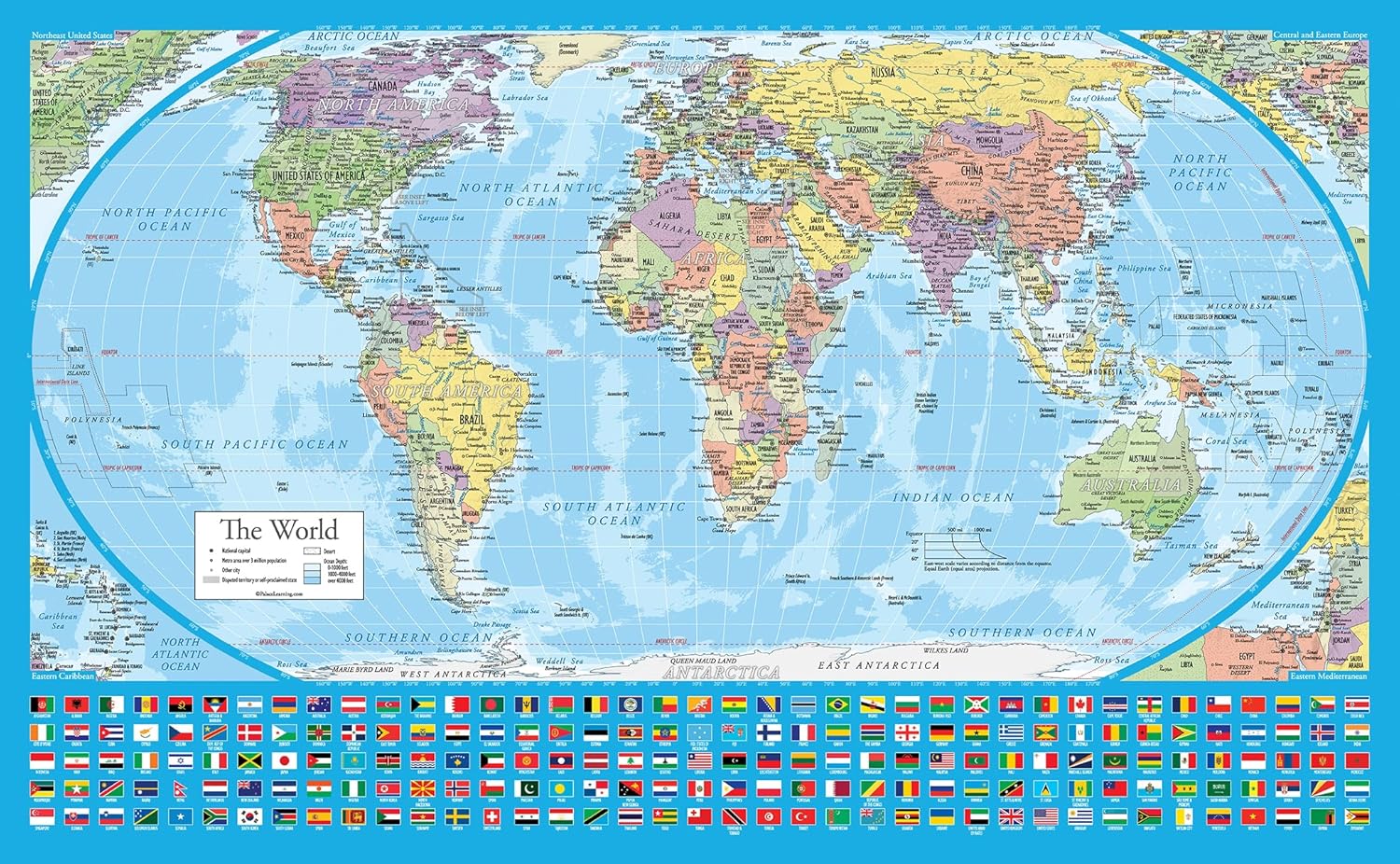 Equal Earth World Map Poster - map design shows continents at true ...