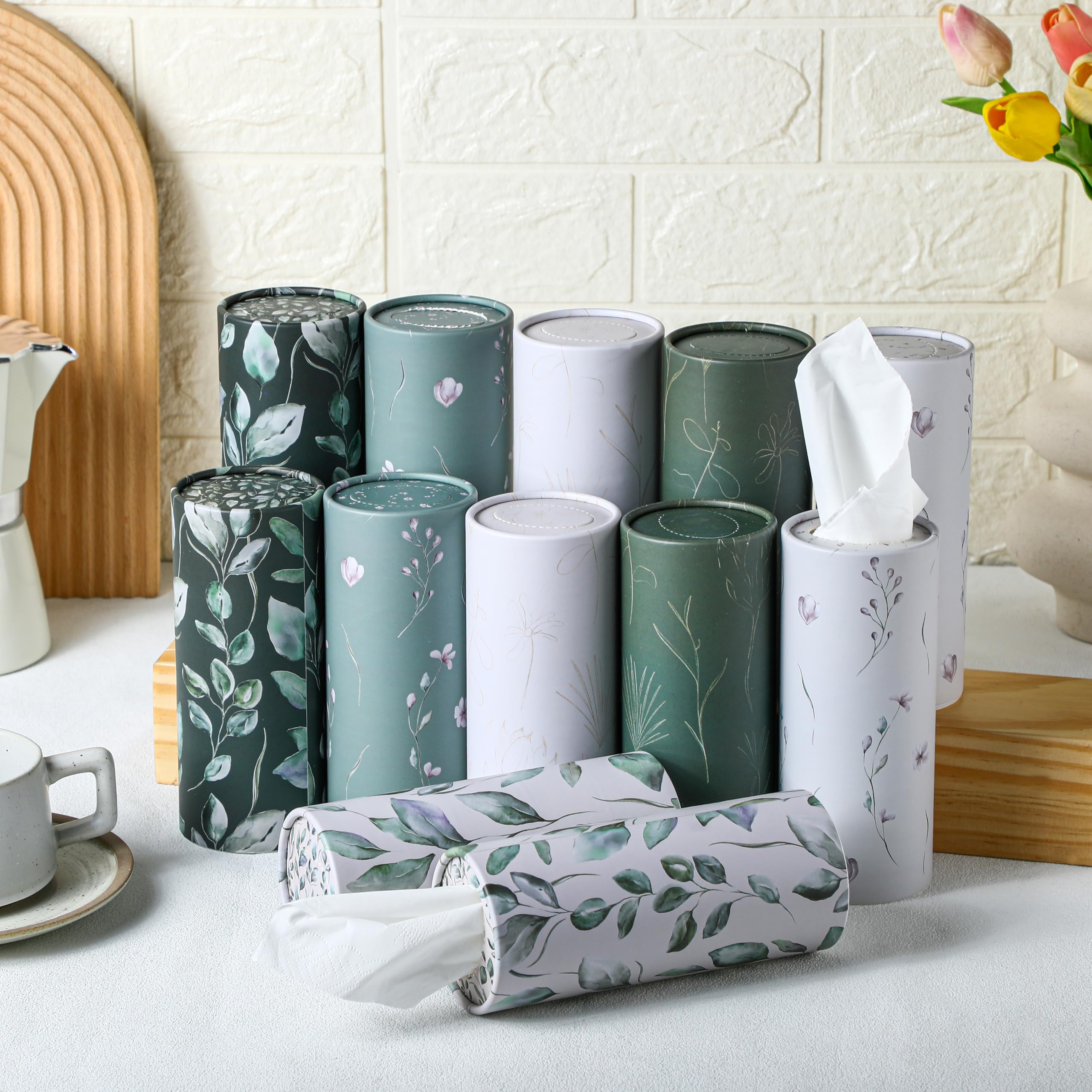 Amazon.com: Layhit 12 Pcs Car Tissues Round Facial Tissues Boxes ...