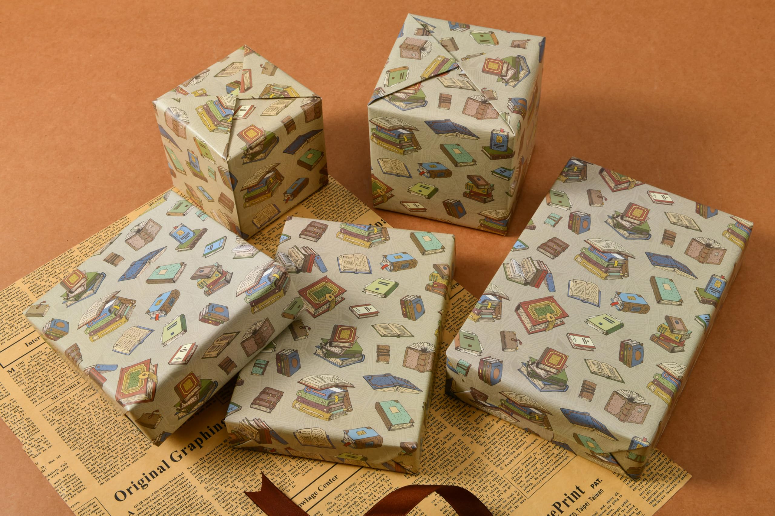 Book Themed Wrapping Paper