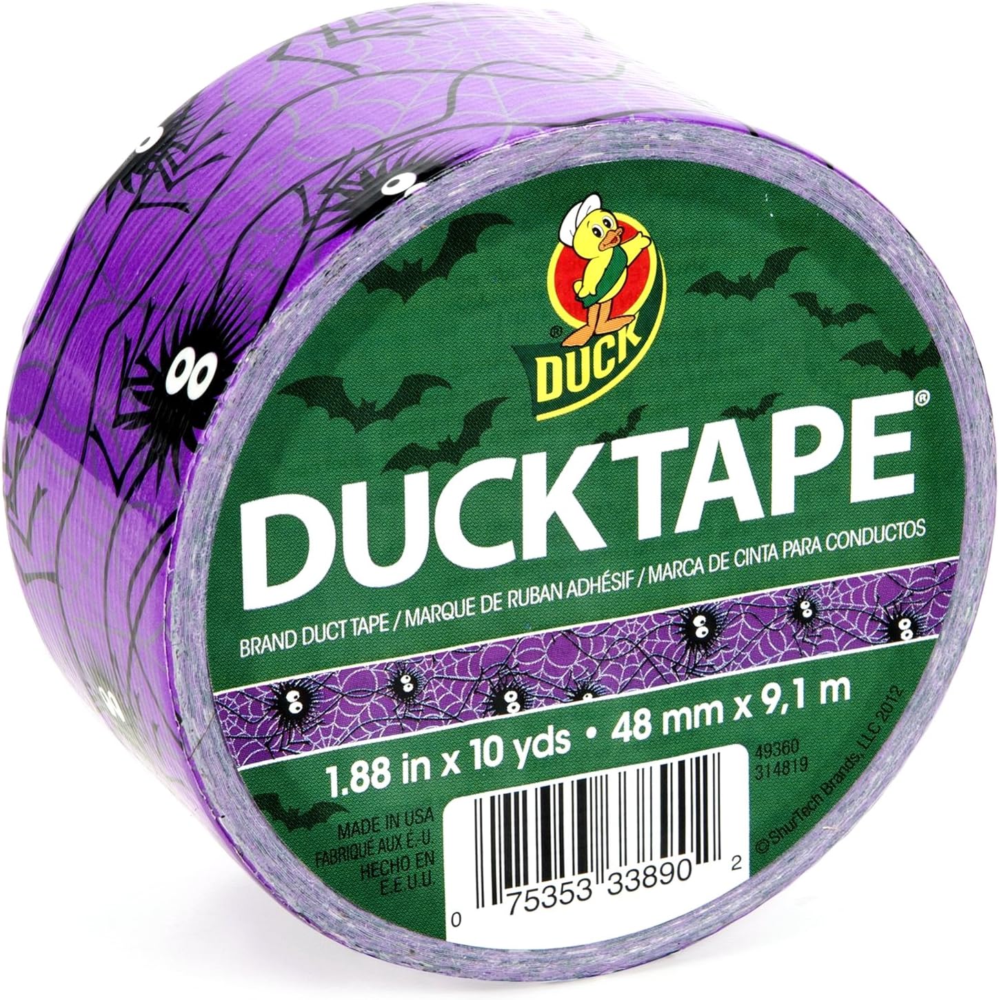 Amazon.com: Duck Brand 281416 Purple Spiders Printed Duct Tape, 1.88 ...