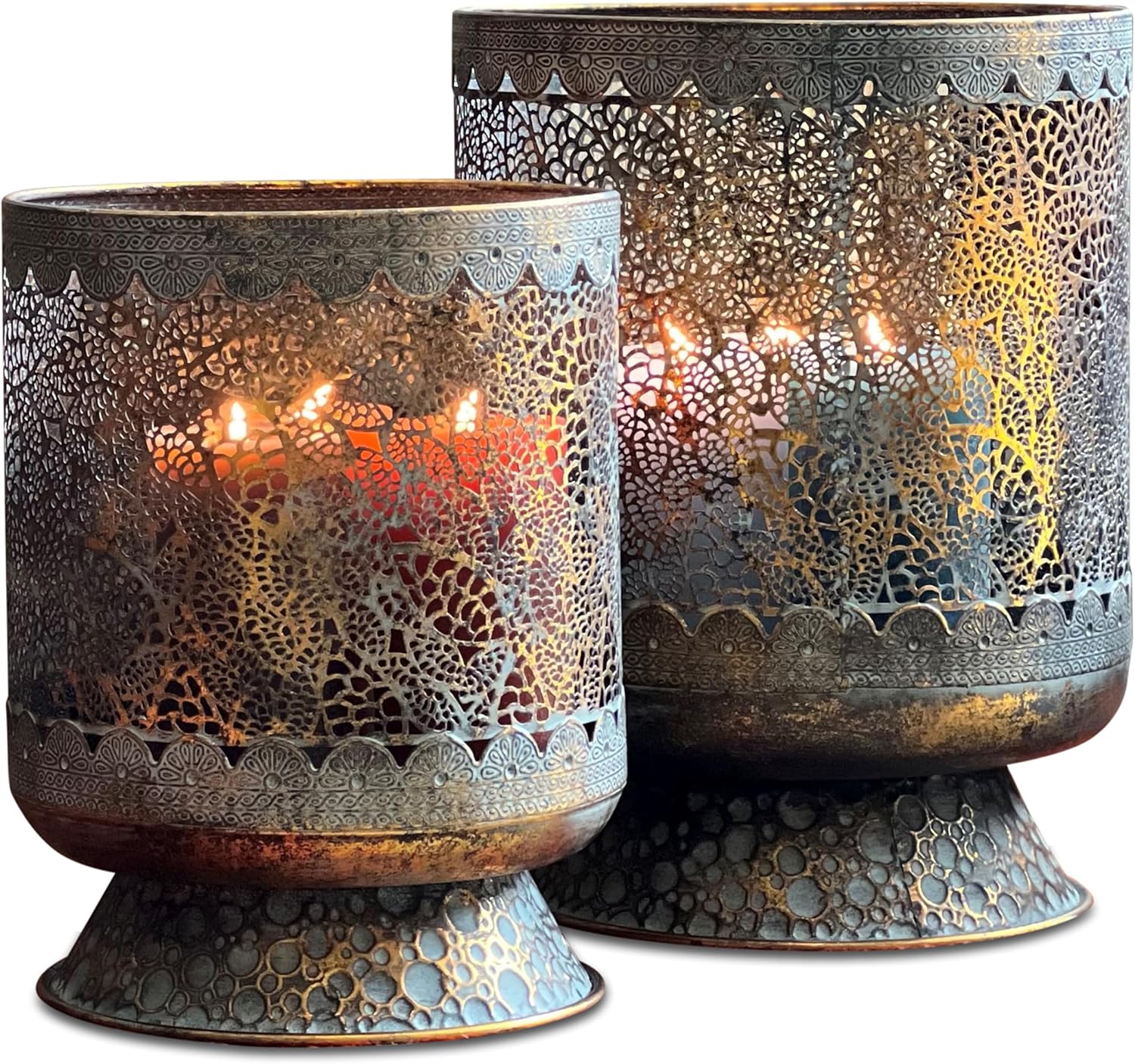 Amazon.com: WHW Whole House Worlds Paisley Lattice Candle Lanterns, Set ...