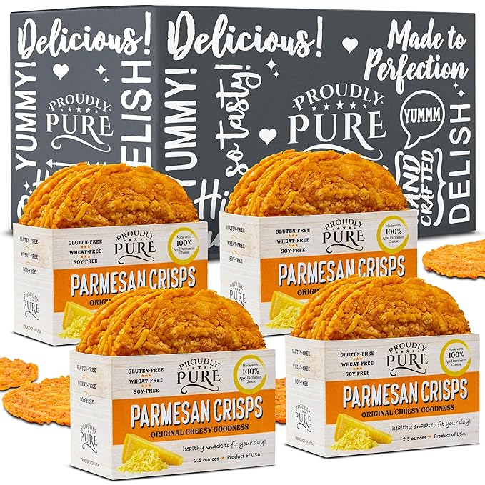Amazon.com: Proudly Pure Parmesan Cheese Crisps - Keto Snacks Zero Carb ...