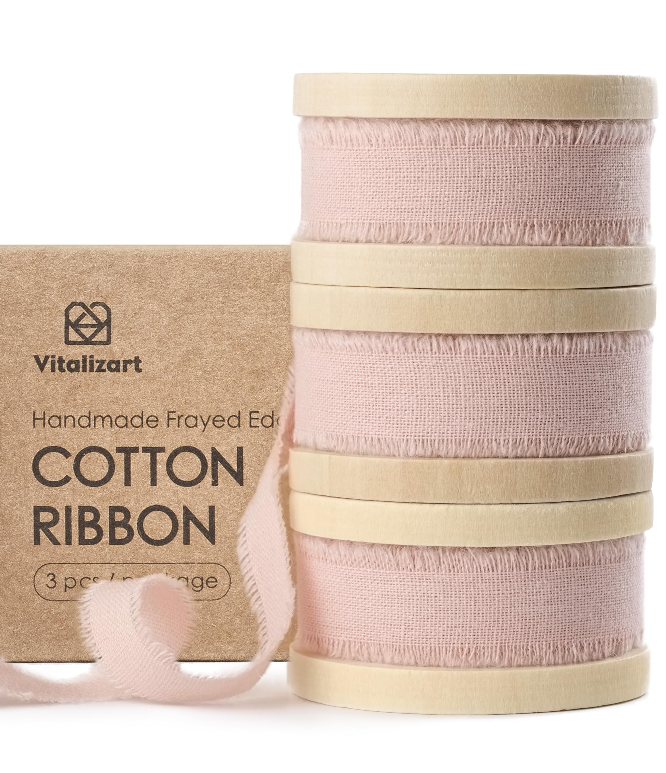 Amazon.com: Vitalizart Pink Cotton Ribbon Handmade Fringe 5/8" x 21 Yd ...