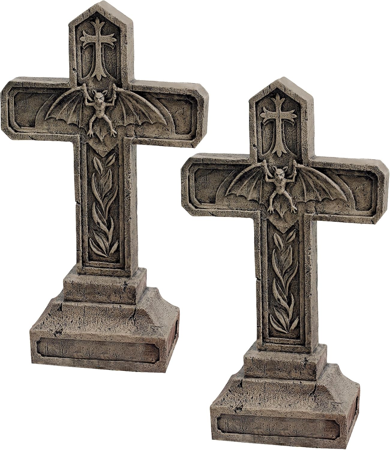 Balkan Vampire Blood Cross Statue: Set of Two - Graveyard Cross Statue ...